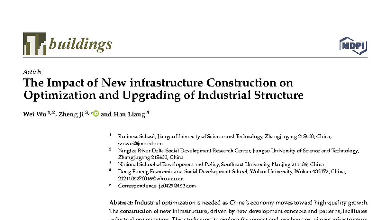 Impact of New Infrastructure Construction on Industrial Structure ...