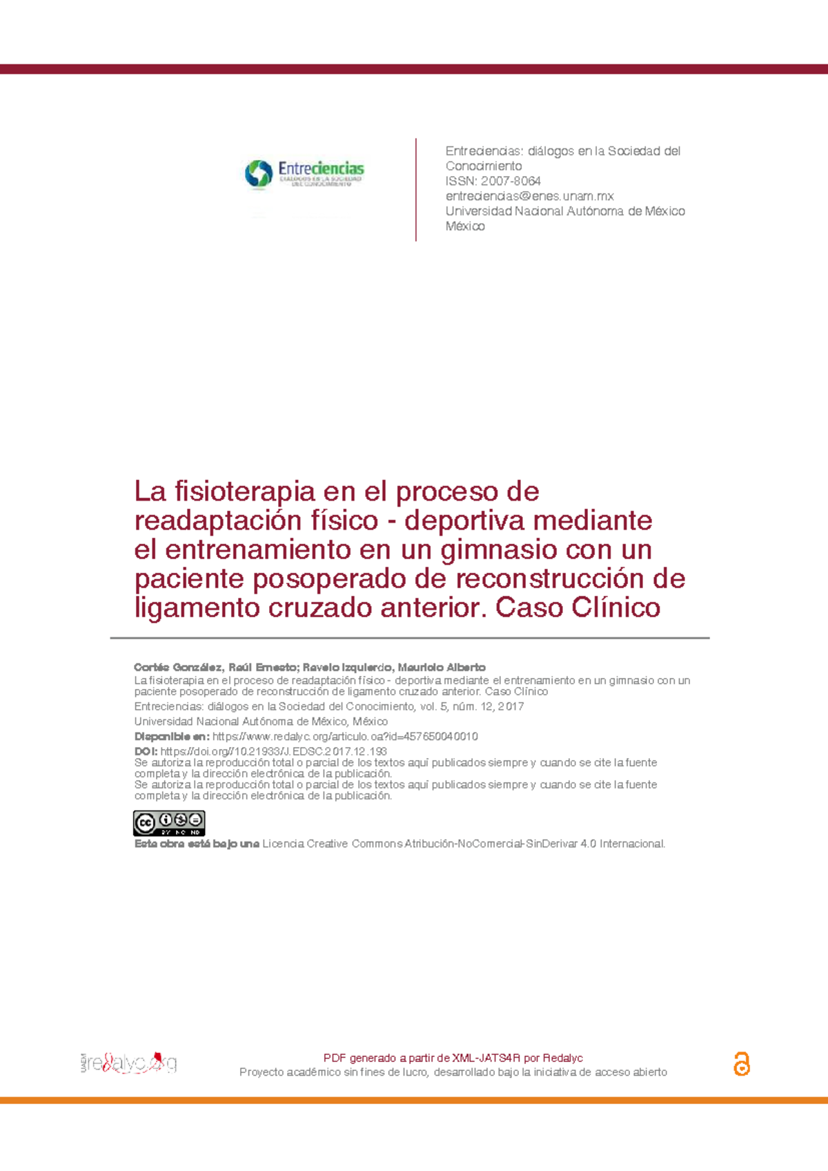 La fisioterapia en la readaptación deportiva post-LCA: Caso clínico ...