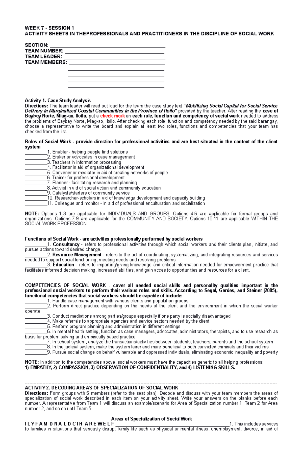 Diass Week 7 Activity Sheets - WEEK 7 - SESSION 1 ACTIVITY SHEETS IN THEPROFESSIONALS AND - Studocu