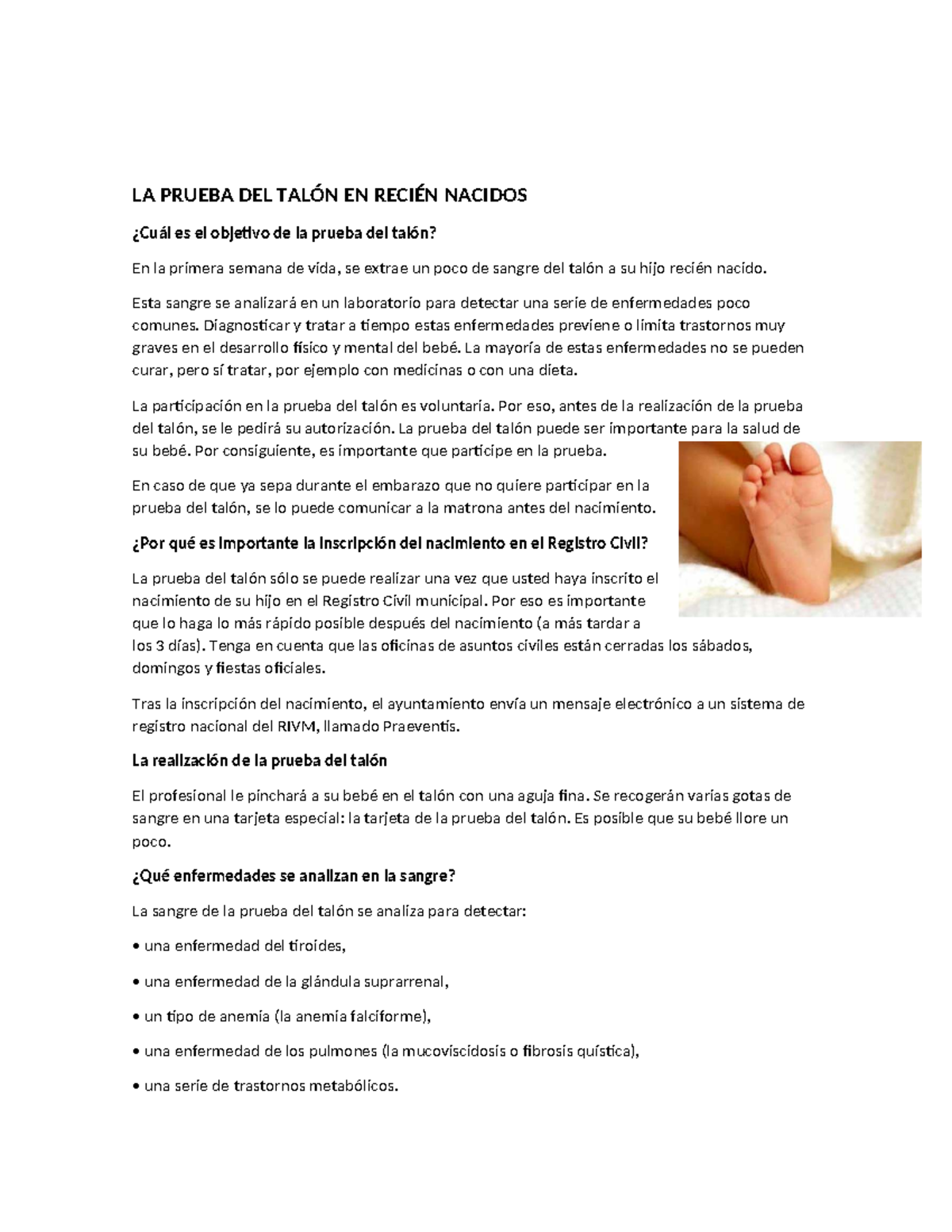 Prueba del Talón y Audición en Recién Nacidos: Importancia y ...