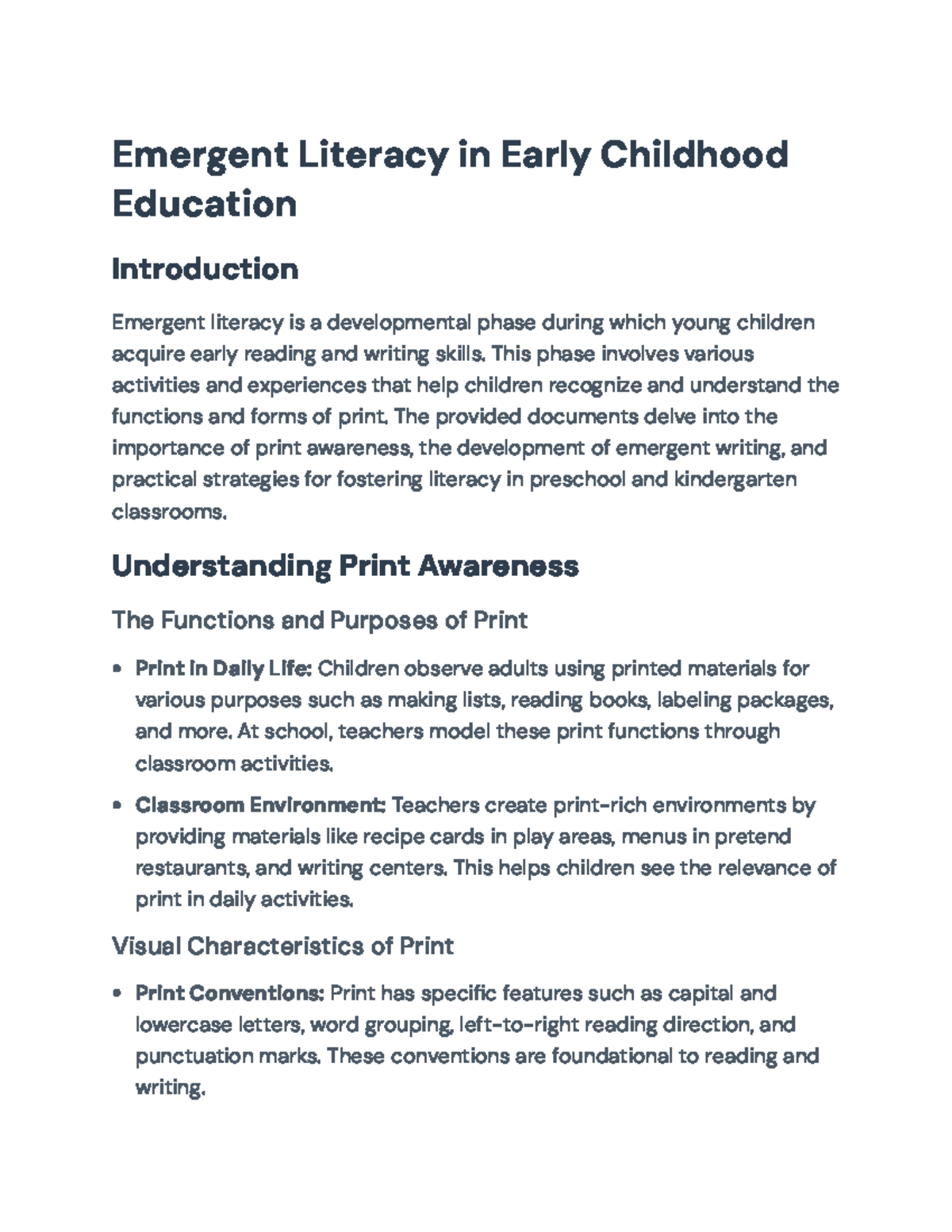 Emergent Literacy Strategies in Early Childhood Education: Key Insights ...