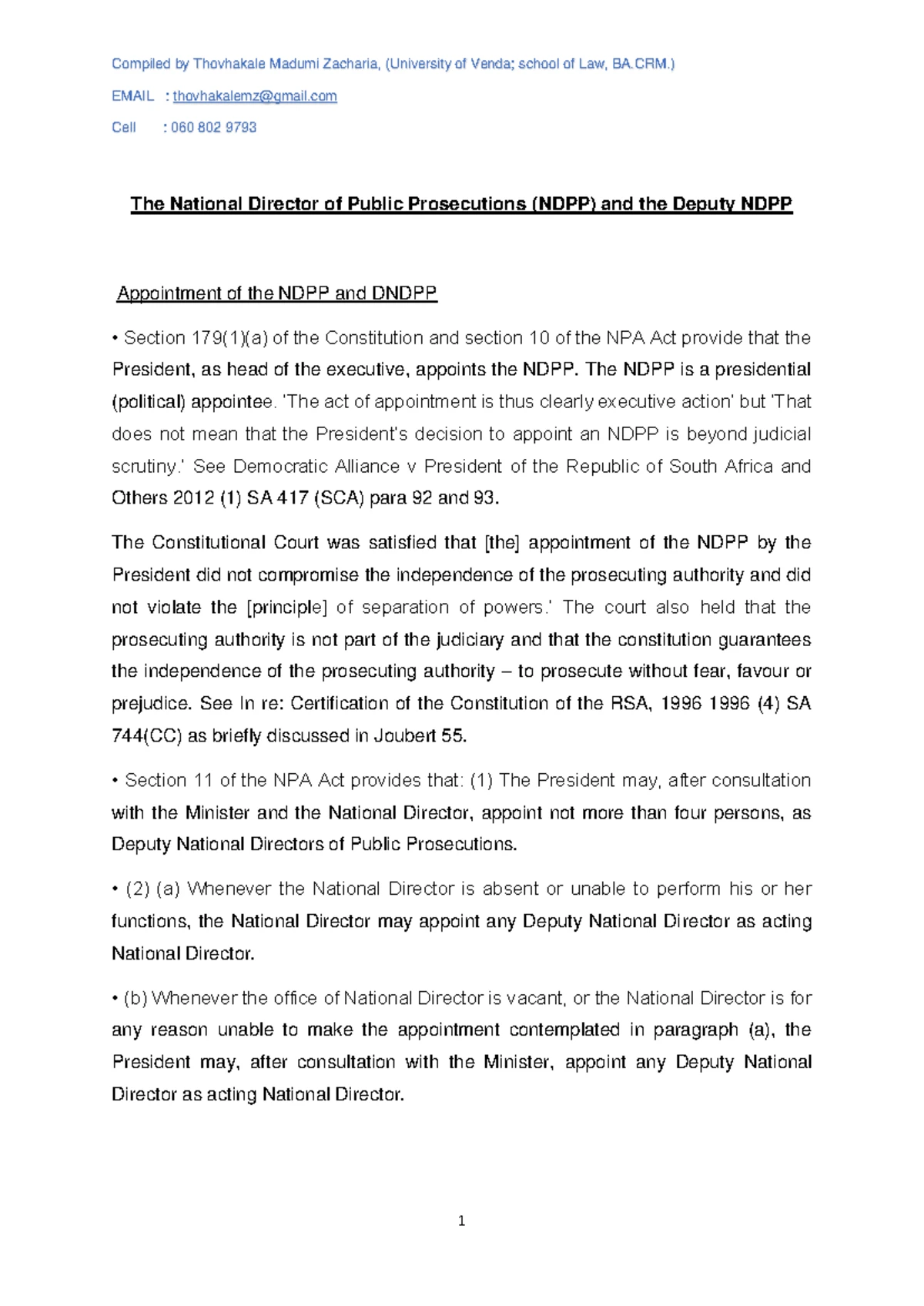 Recusal Application - RECUSAL APPLICATION IN THE ...