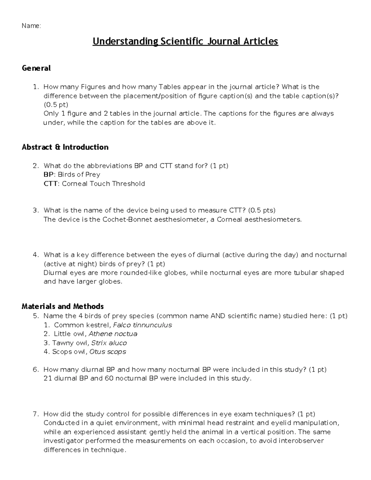 Understanding Scientific Journal Articles (BIO 101) - Key Findings ...