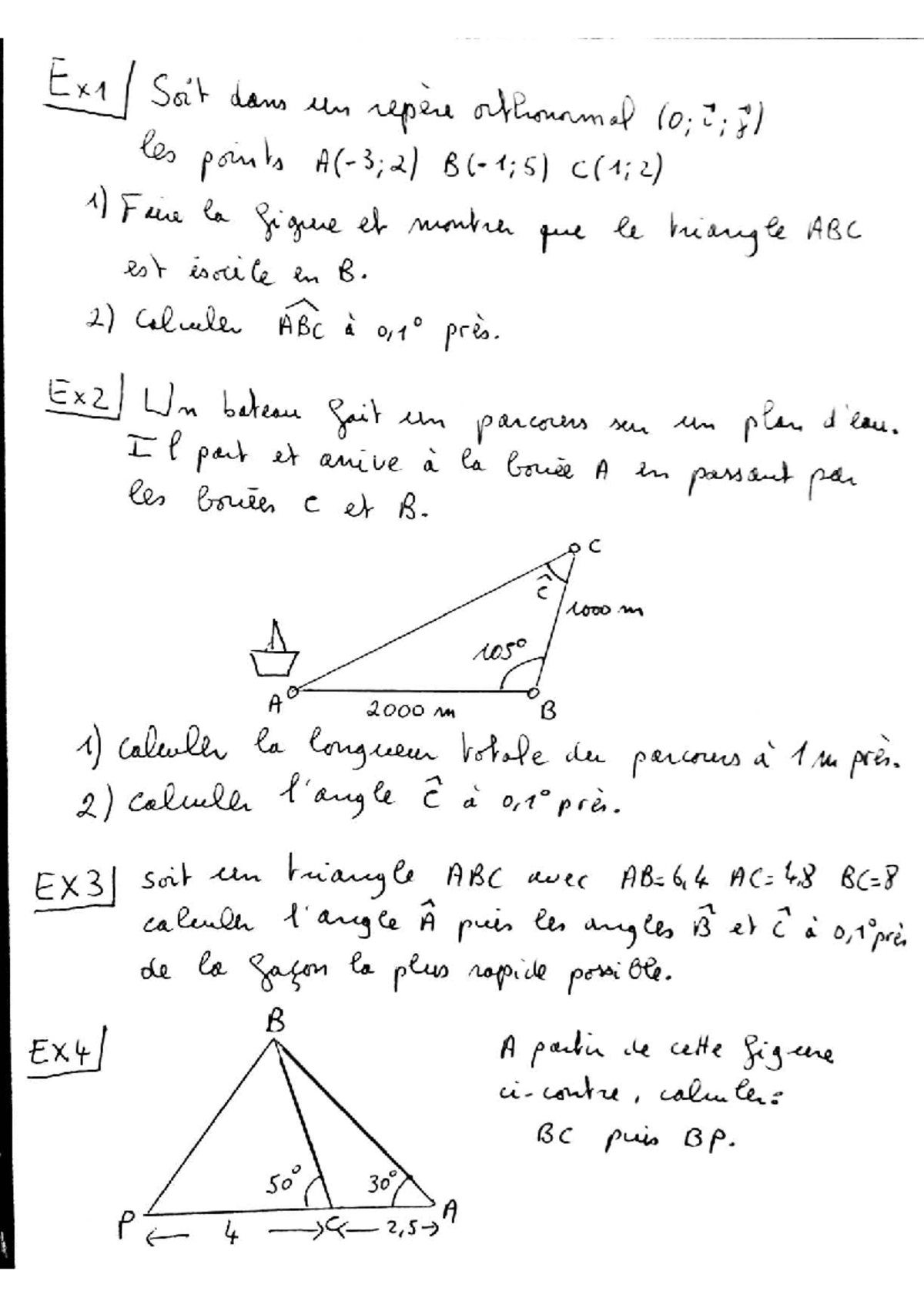 Ch11 1spe F0 Exercices De Maths Sur Le Produit Scalaire Studocu
