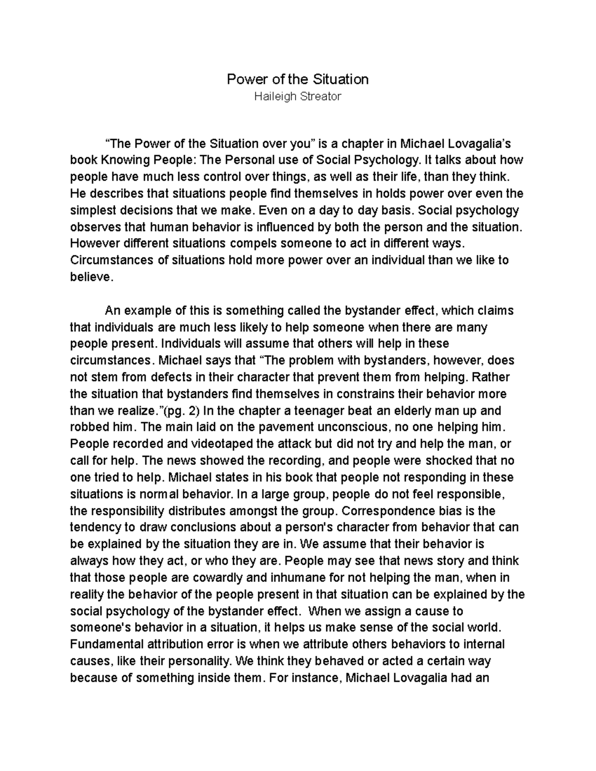 Social Psychology Lessons: Understanding the Power of the Situation ...