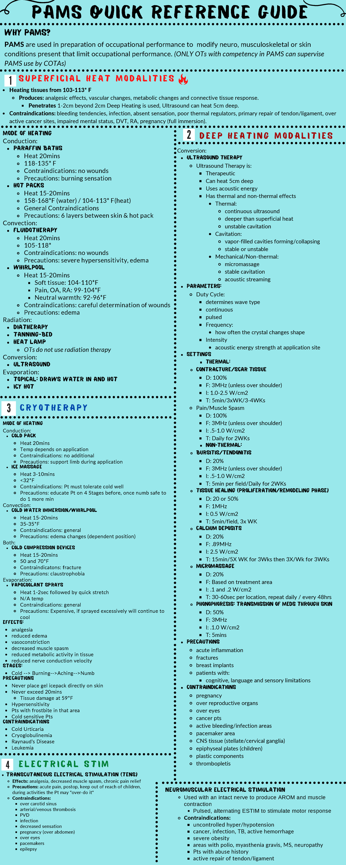 PAMS Quick Reference Guide for Occupational Therapy Interventions - Studocu