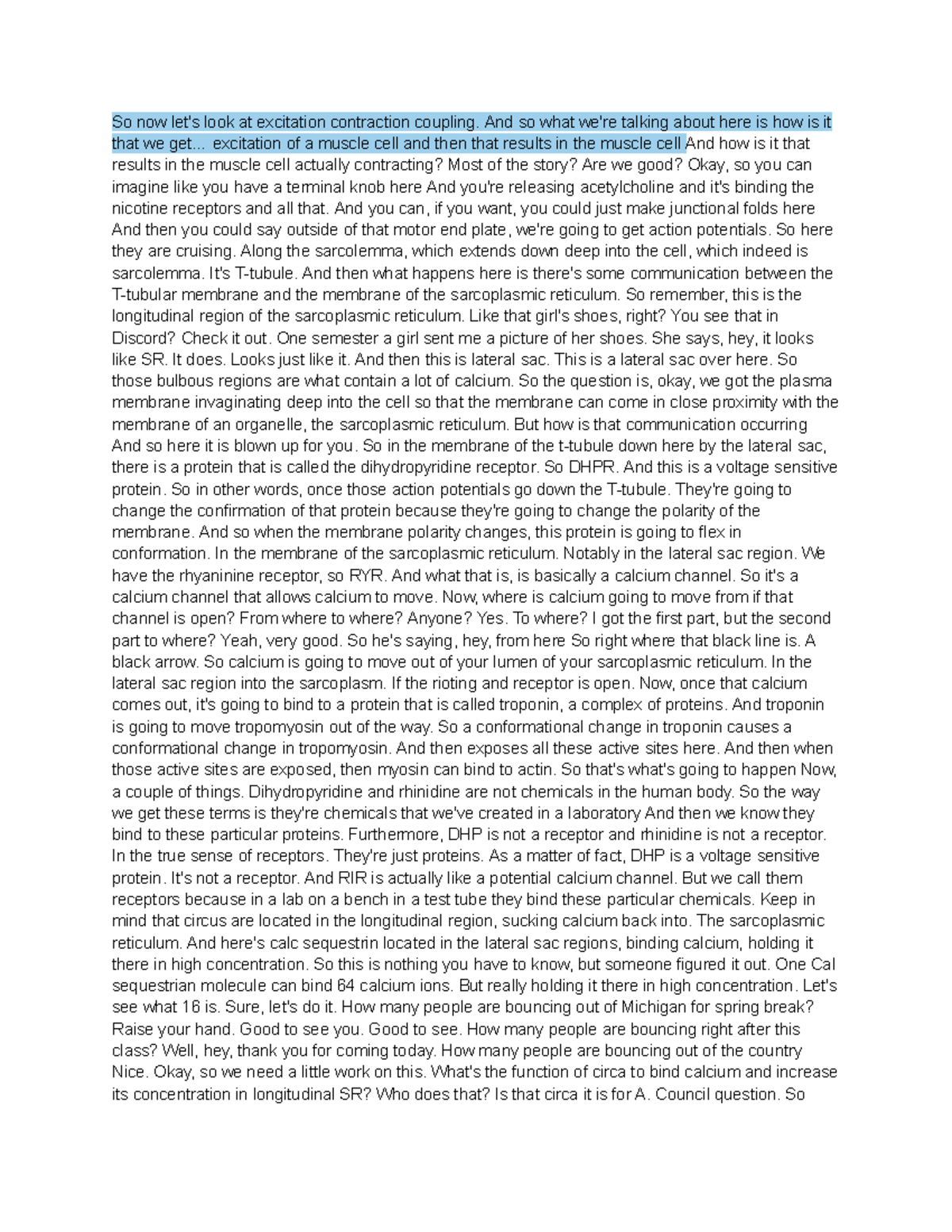 Skeletal Muscle Contraction Mechanisms: Insights into Excitation ...