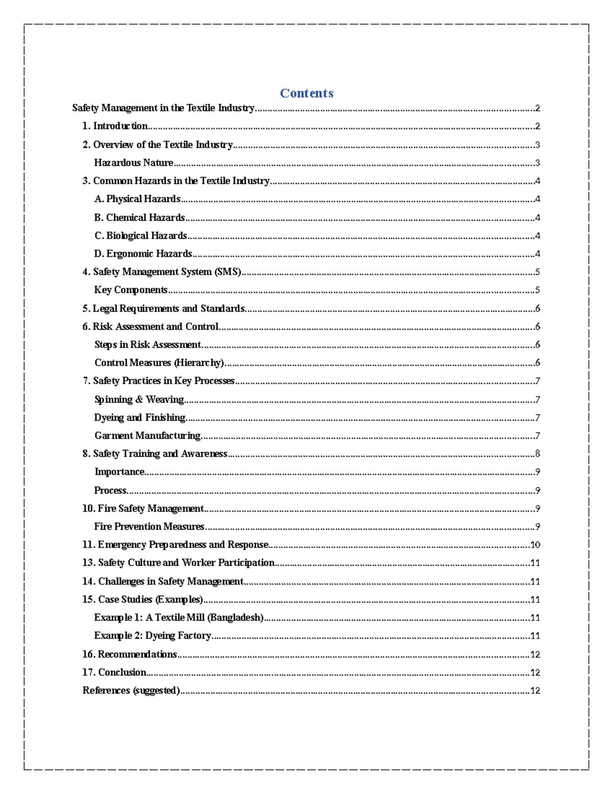 Safety Management in the Textile Industry: Key Insights and Practices ...