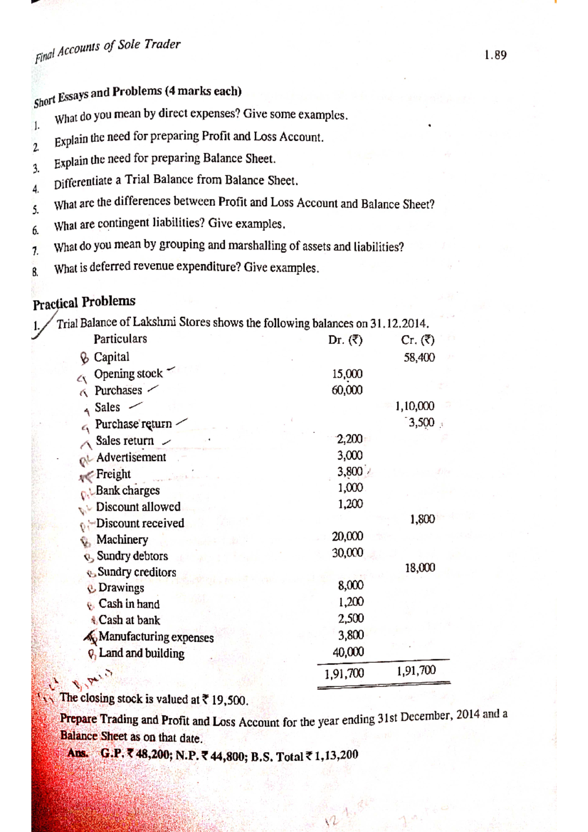 Financial accounting 1 1st sem questions - Advanced Financial ...