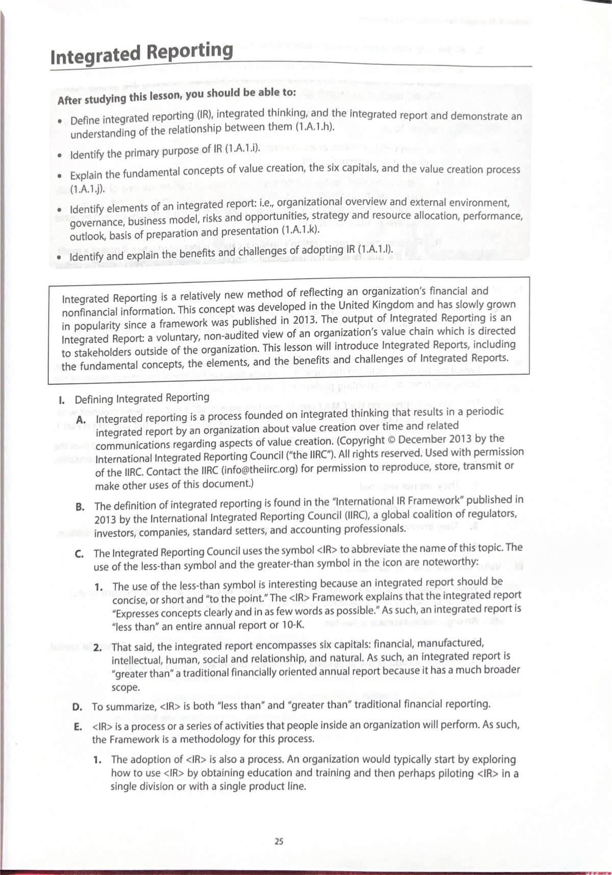 Integrated Reporting: Concepts, Elements, and Challenges (1.A.1) - Studocu