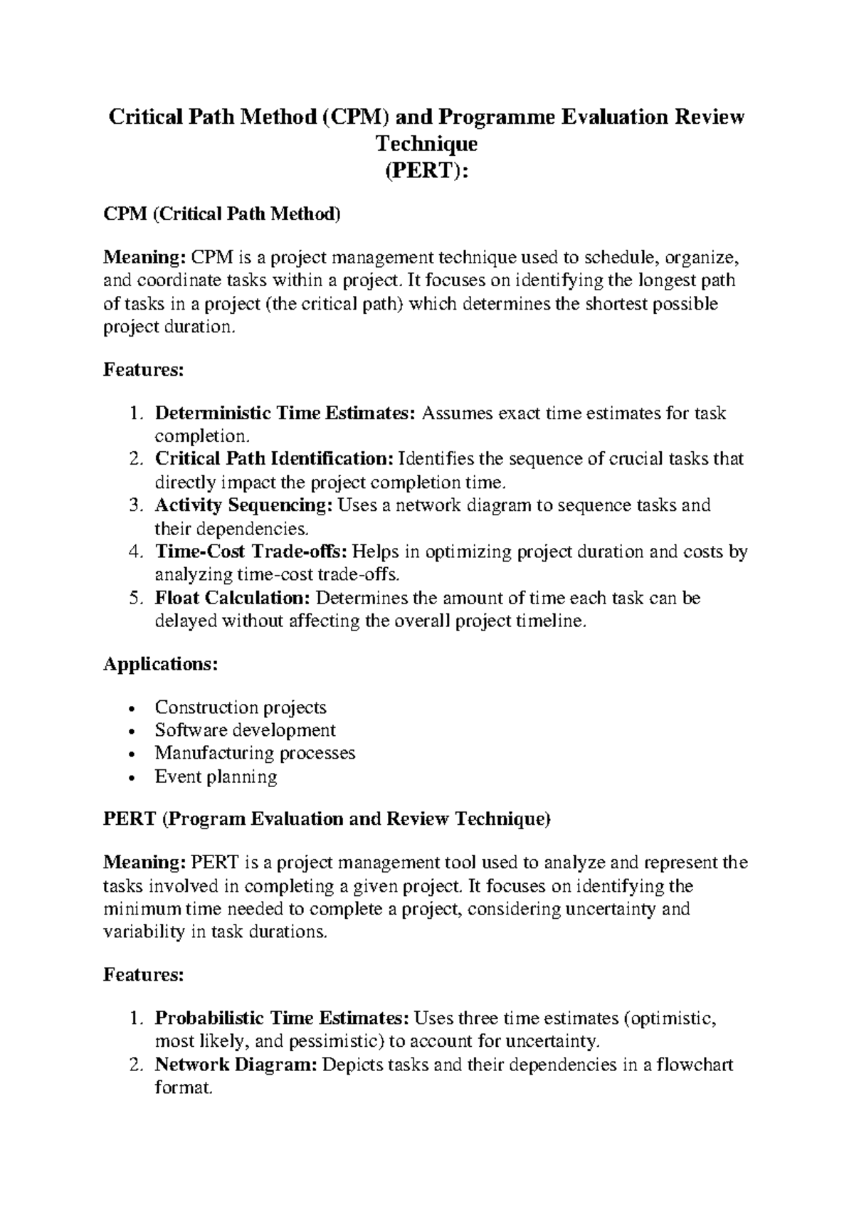 Cpm and pert - its a vital concept in Introduction to Industrial ...