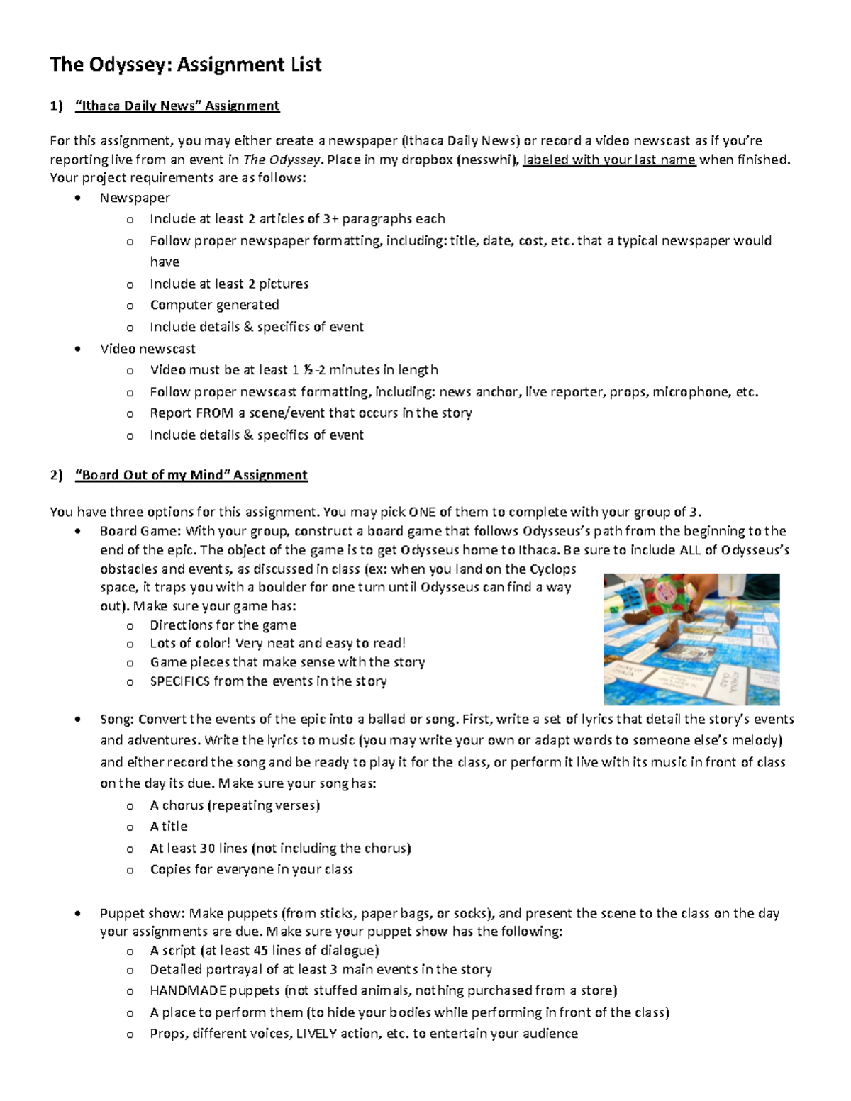ENG 201: The Odyssey - Extension Project Assignment Guide - Studocu