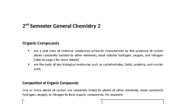 Advanced Study 1: Organic Compounds, Hydrocarbons & Functional Groups ...