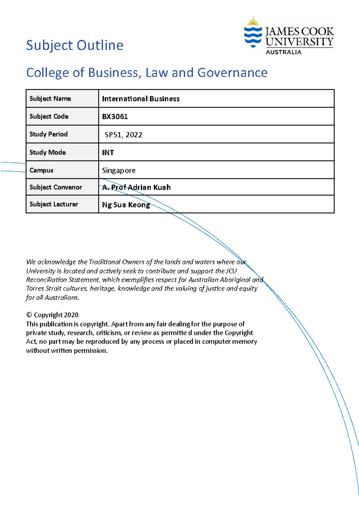 JCUS SP51 2022-BX3061 International Business Subject Outline - Studocu