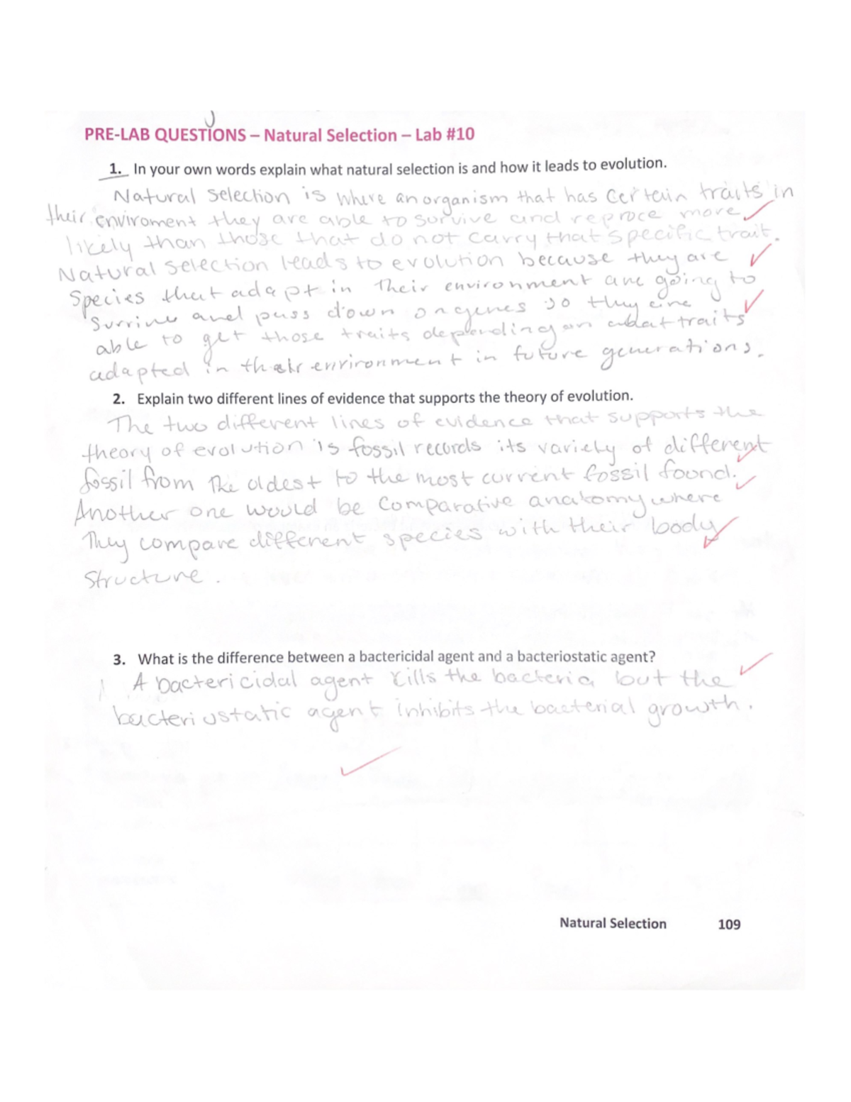 Lab#10 Natural Selection - J QUESTIONS Natural Selection Lab i In your own words explain what ...
