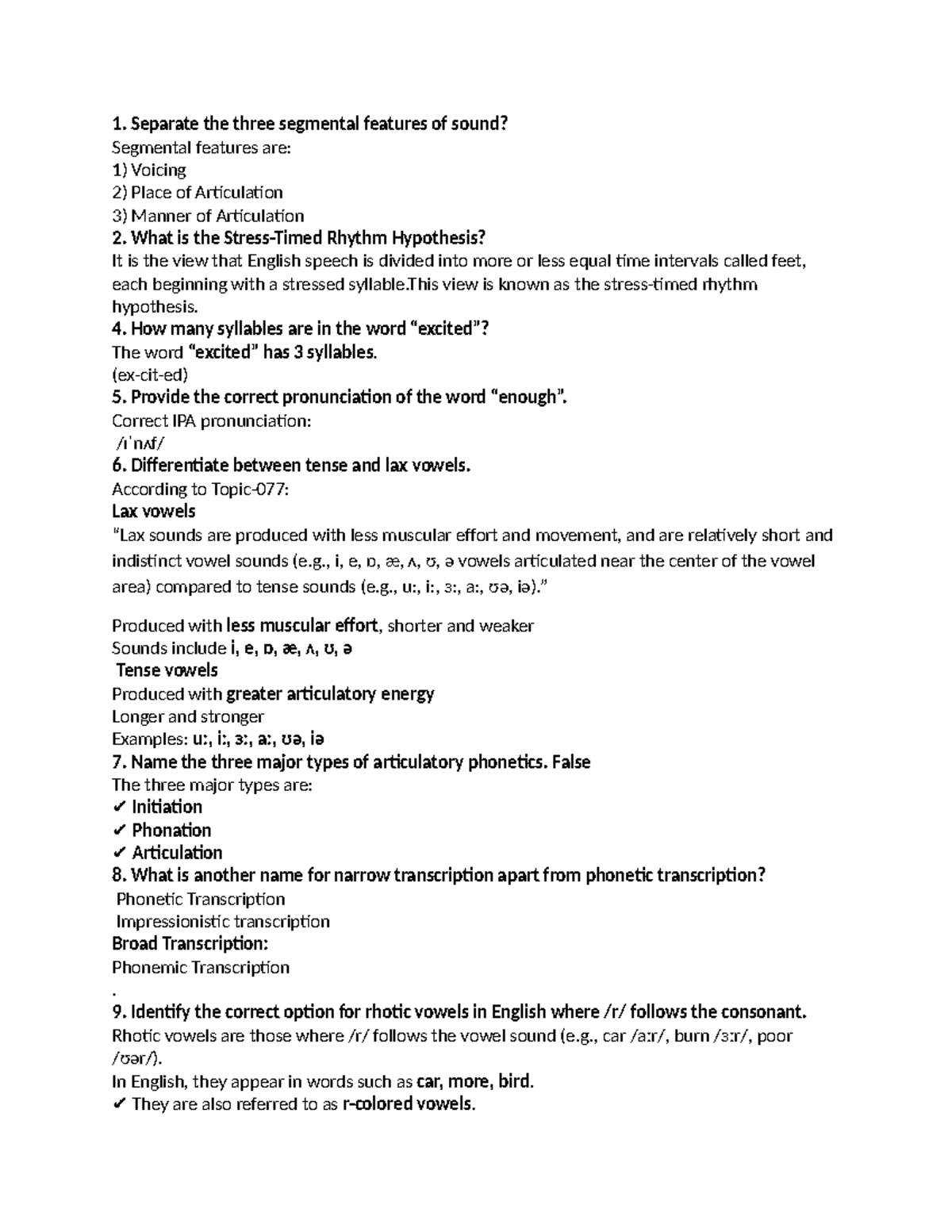 Eng507: Phonetics Study Guide - Key Concepts and Definitions - Studocu