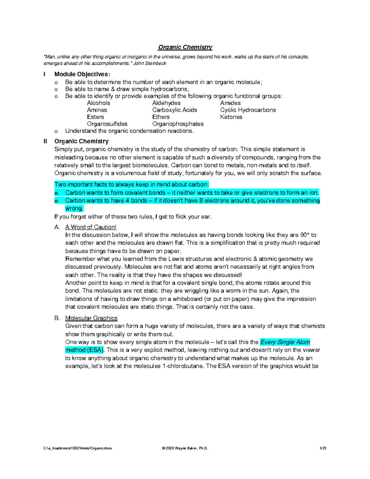 Organic Chemistry Notes: Nomenclature and Functional Groups (CHEM 1032 ...