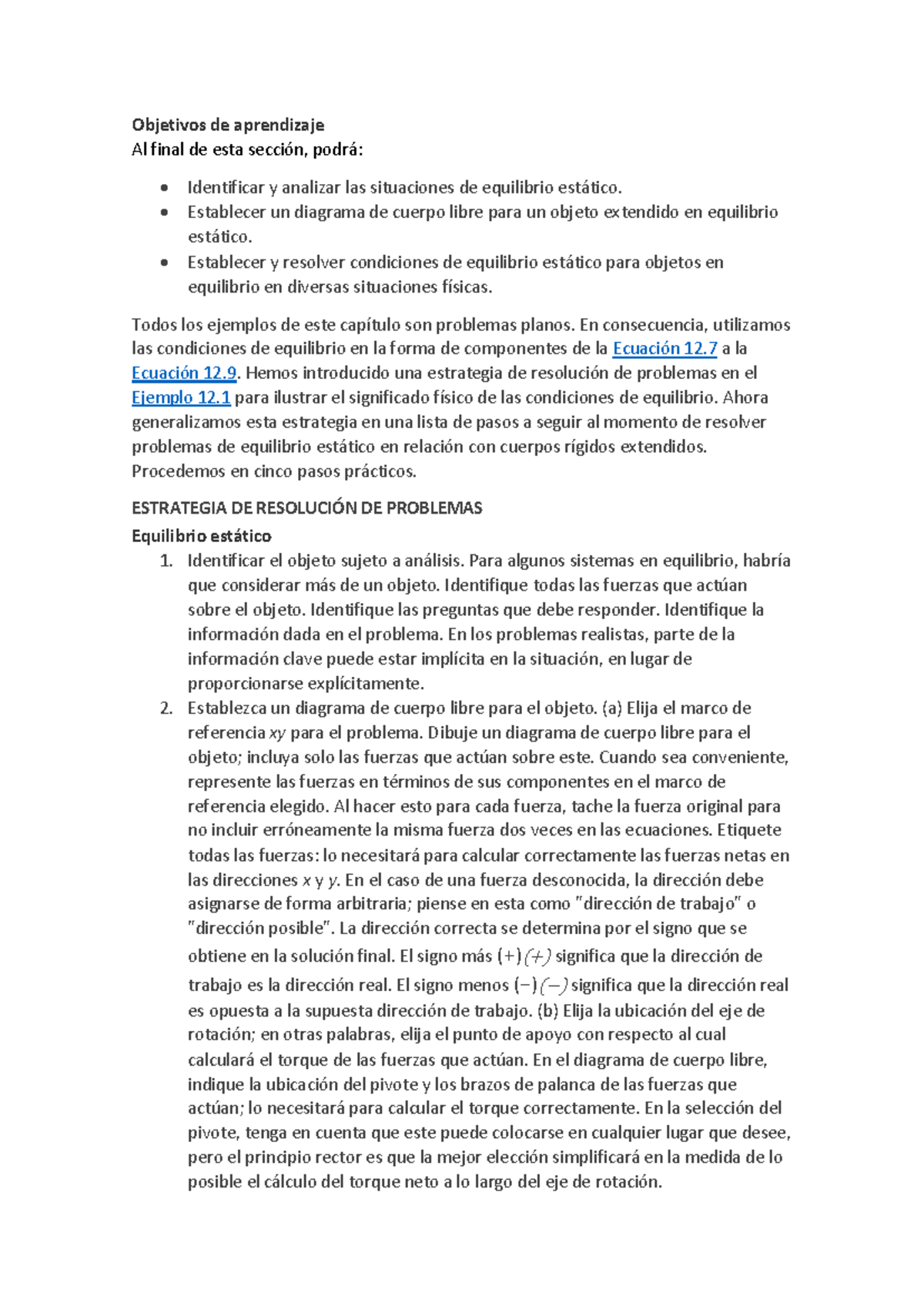 Ejemplos de Equilibrio Estático y Torque - Cálculos y Estrategias 12.2 ...