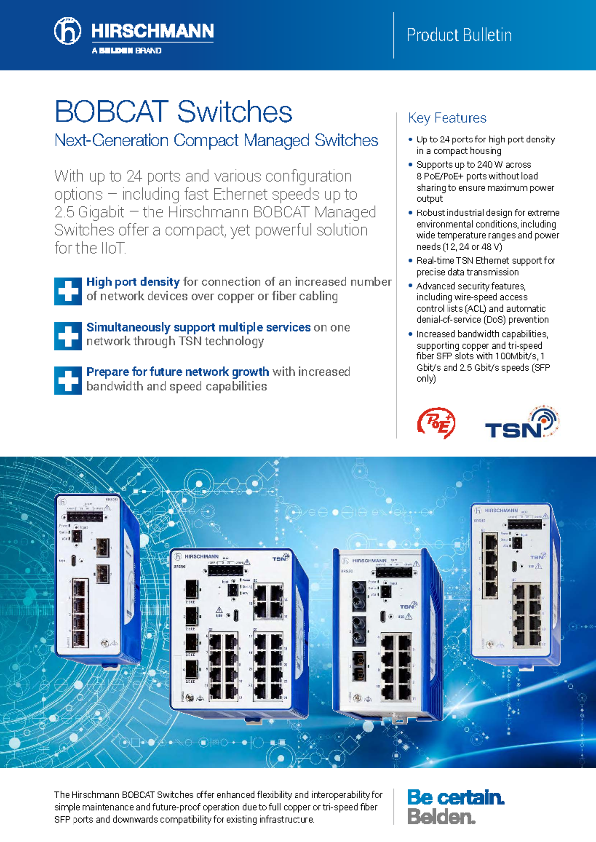 Hirschmann BRS30 Product Bulletin: Key Features of BOBCAT Switches ...