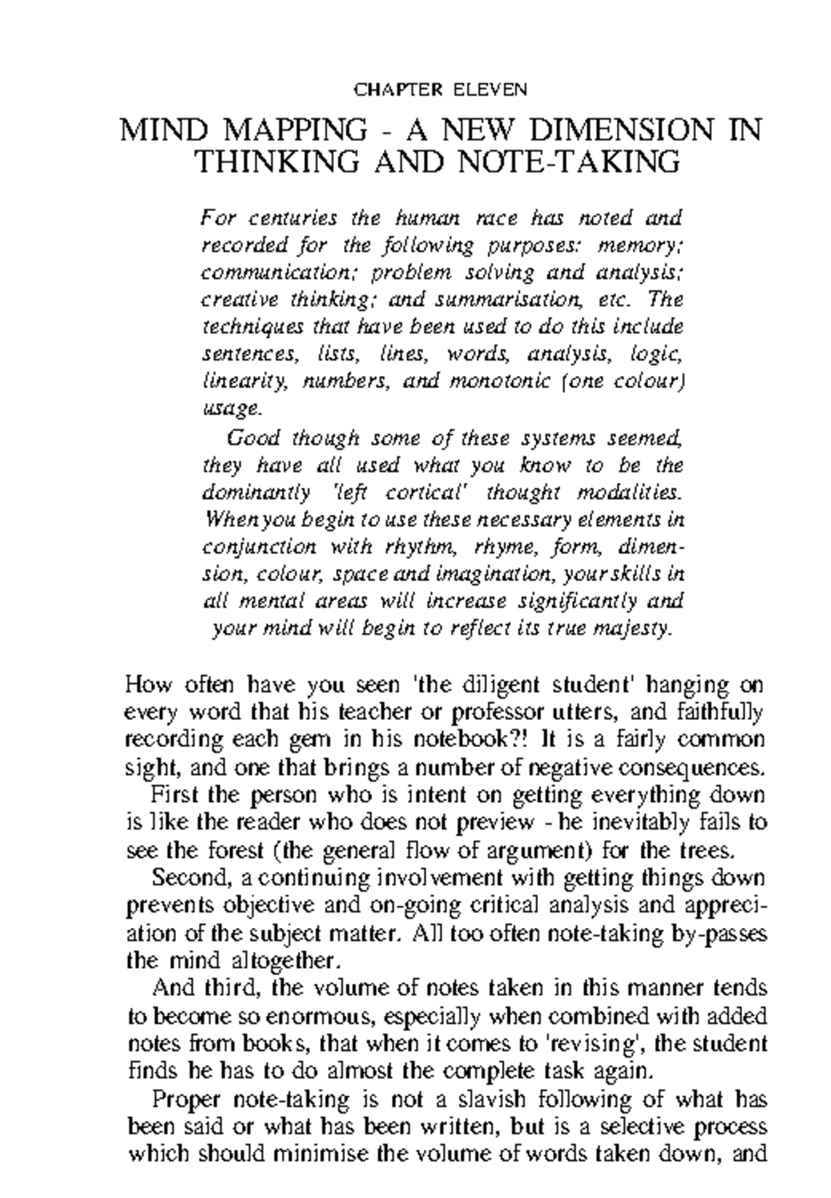 CHAPTER 11: MIND MAPPING - A NEW DIMENSION IN THINKING - Studocu