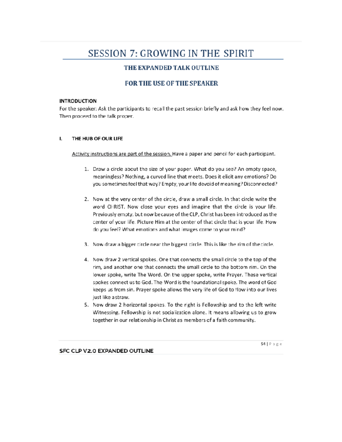 Expanded Outline for CLP Talk #7: Growing in the Spirit - Studocu