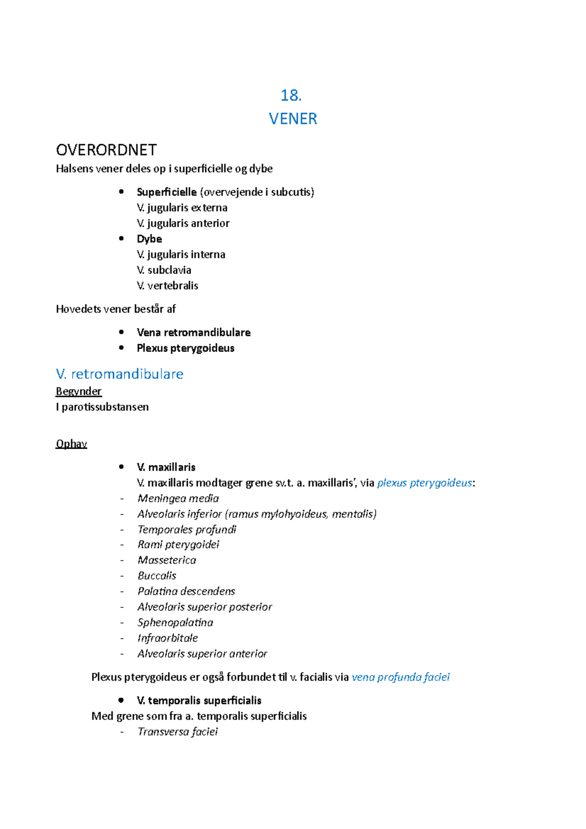 18. Vener og lymfer i halsen - Anatomiske detaljer og forbindelser ...