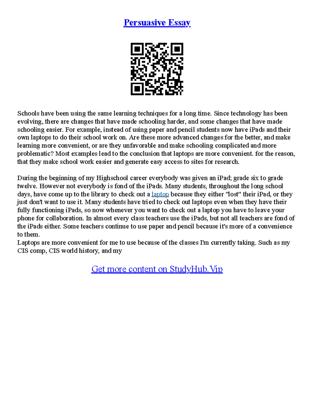 Good Ideas For A Persuasive Essay - Persuasive Essay Schools have been ...