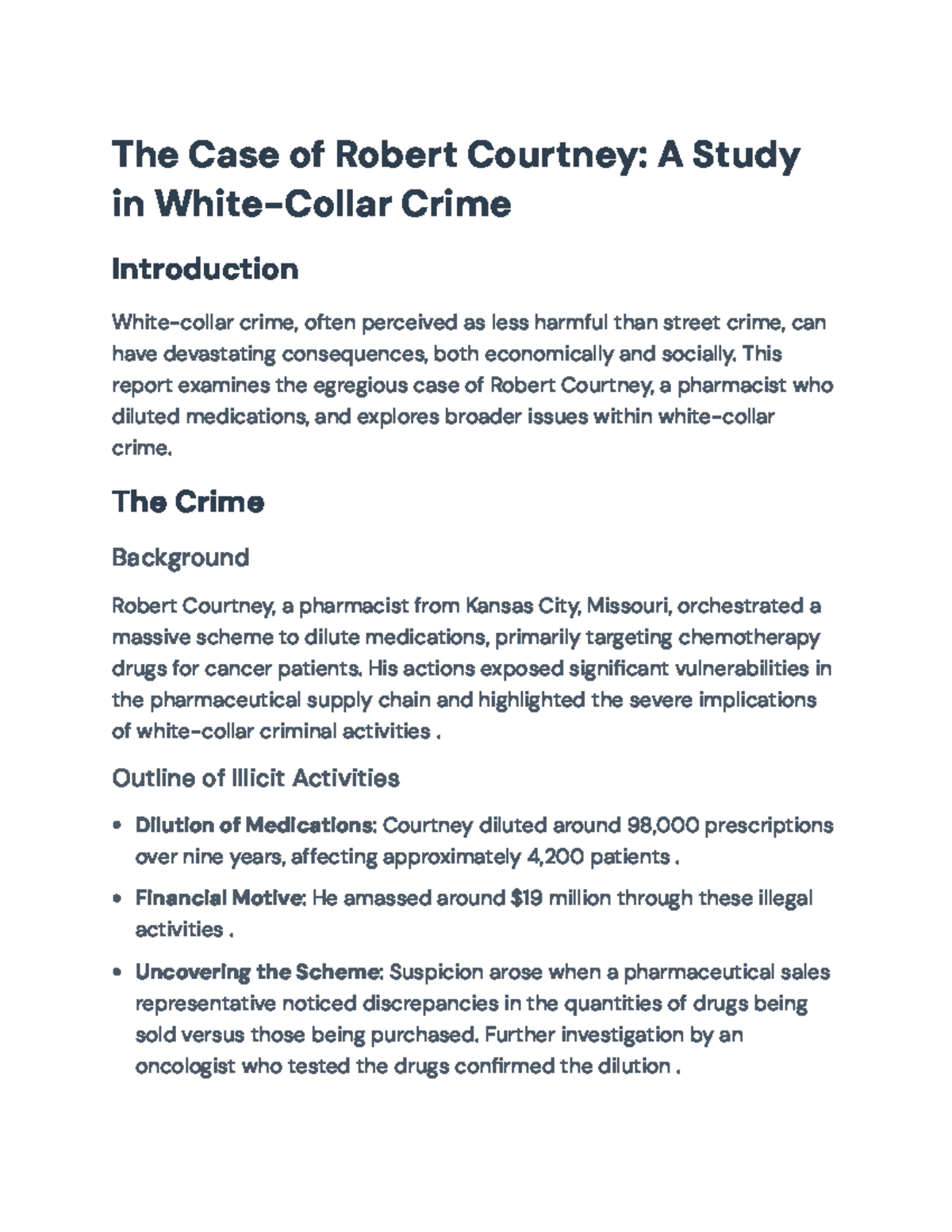 The Case of Robert Courtney: An Analysis of White-Collar Crime - The ...