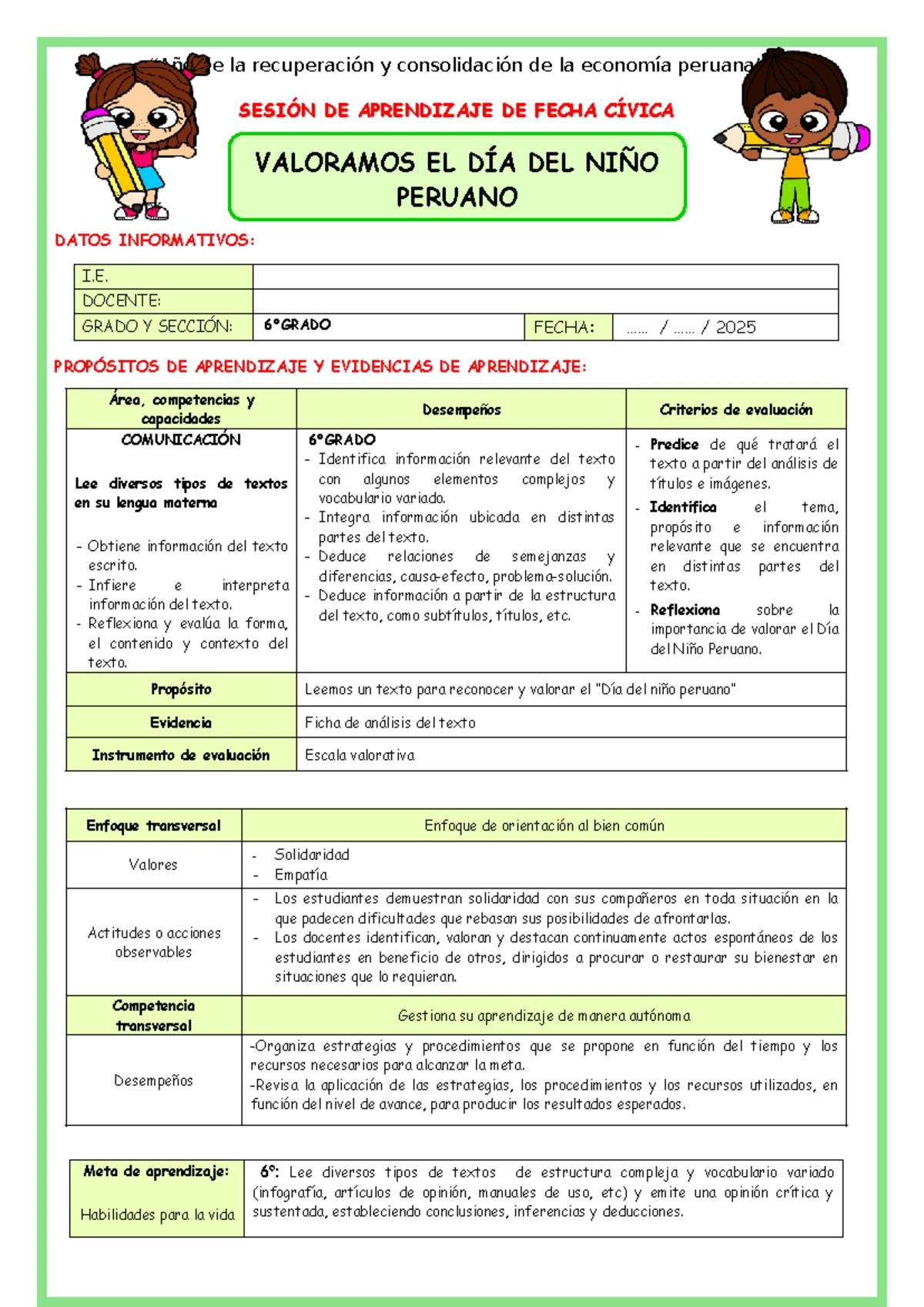 Ficha- Fecha Civica- Leemos Sobre EL DÍA Internacional DE LA Familia ...