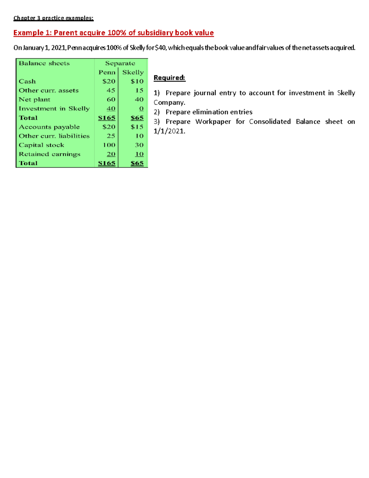Chapter 3 Consolidation Practice Examples and Exercises - Studocu