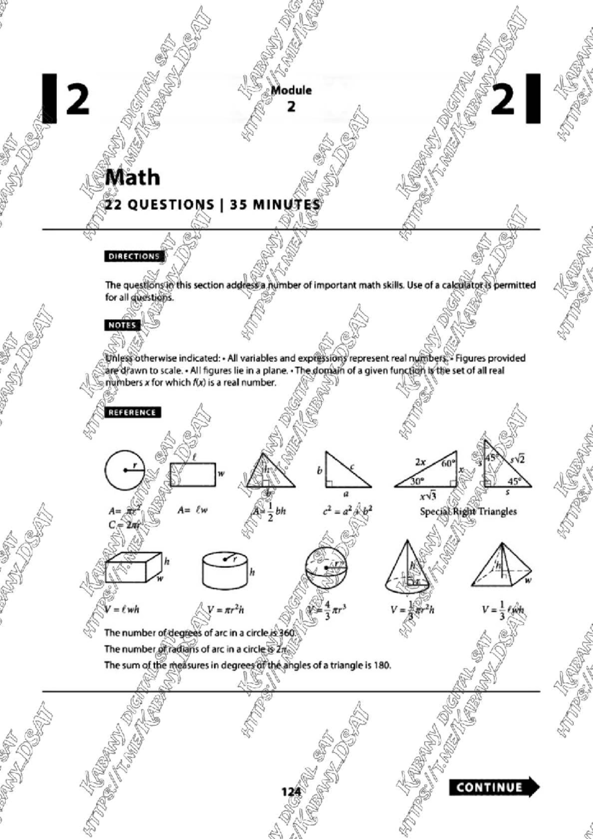 New Important Test 2 - Module 2 Math SAT Questions - Studocu