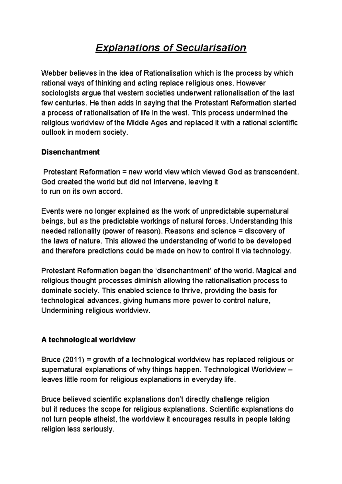Secularisation: Understanding Rationalisation and Its Impact on ...