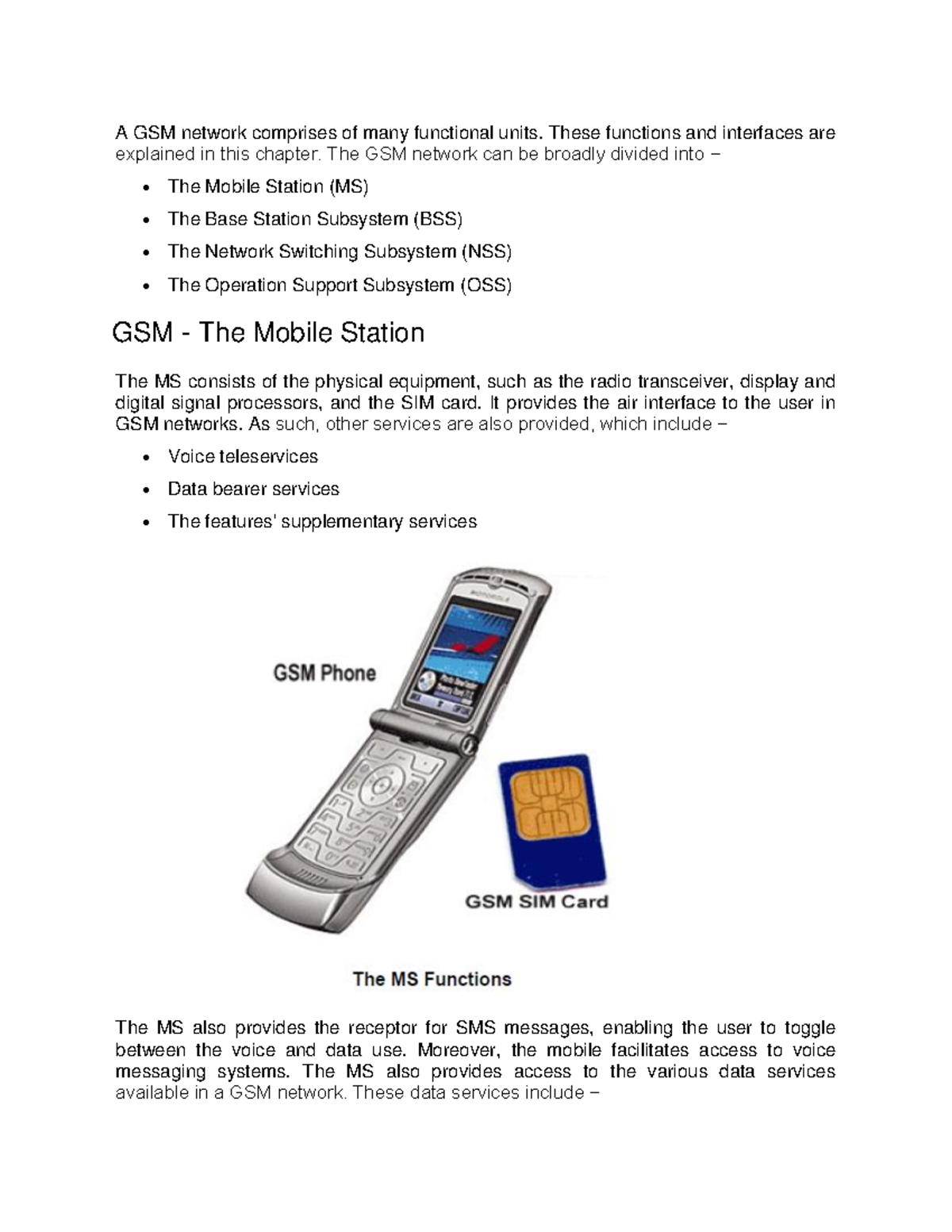 GSM Network Architecture: Functional Units and Services Overview - Studocu