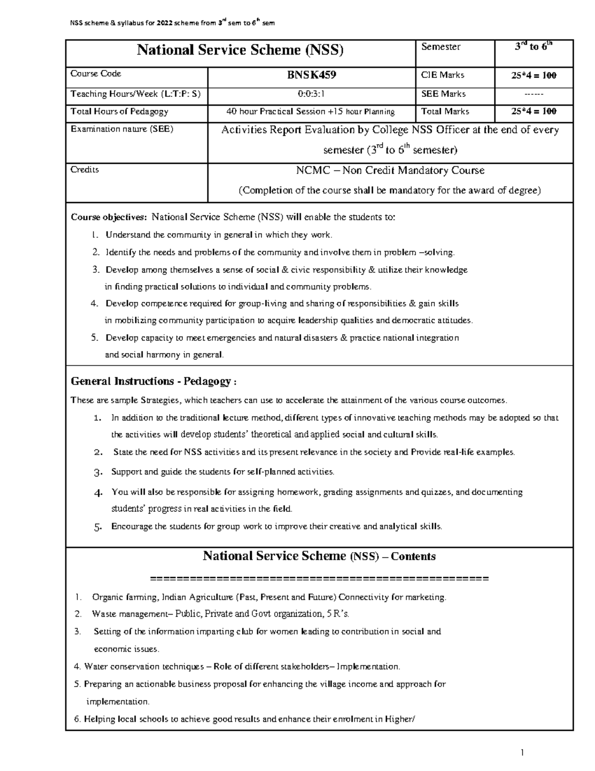 BNSK359 - NSS Course Overview and Activity Guide for Semesters 3 to 6 ...