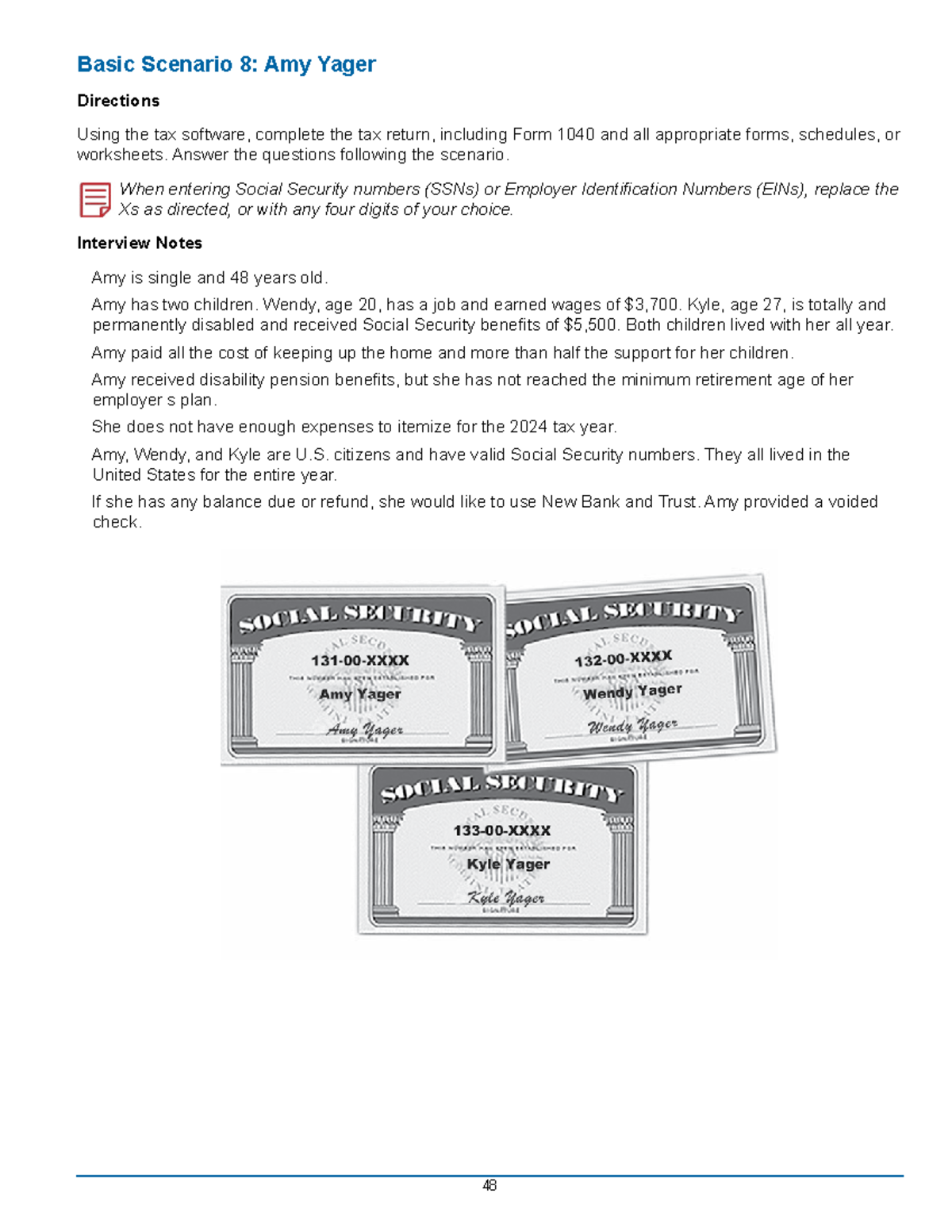 Tax Return Preparation for Amy Yager: Scenario 8 (2024) - Studocu