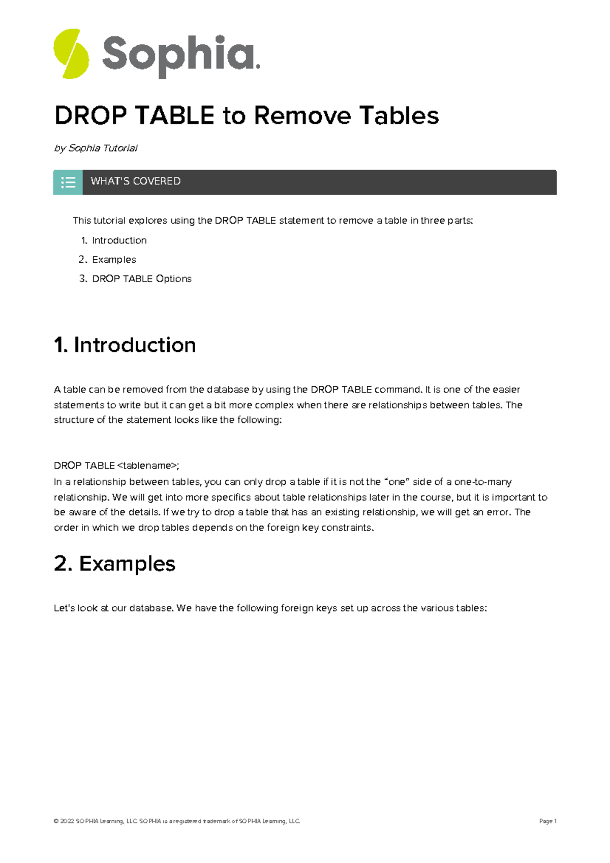 Drop table to remove tables - DROP TABLE to Remove Tables by Sophia ...