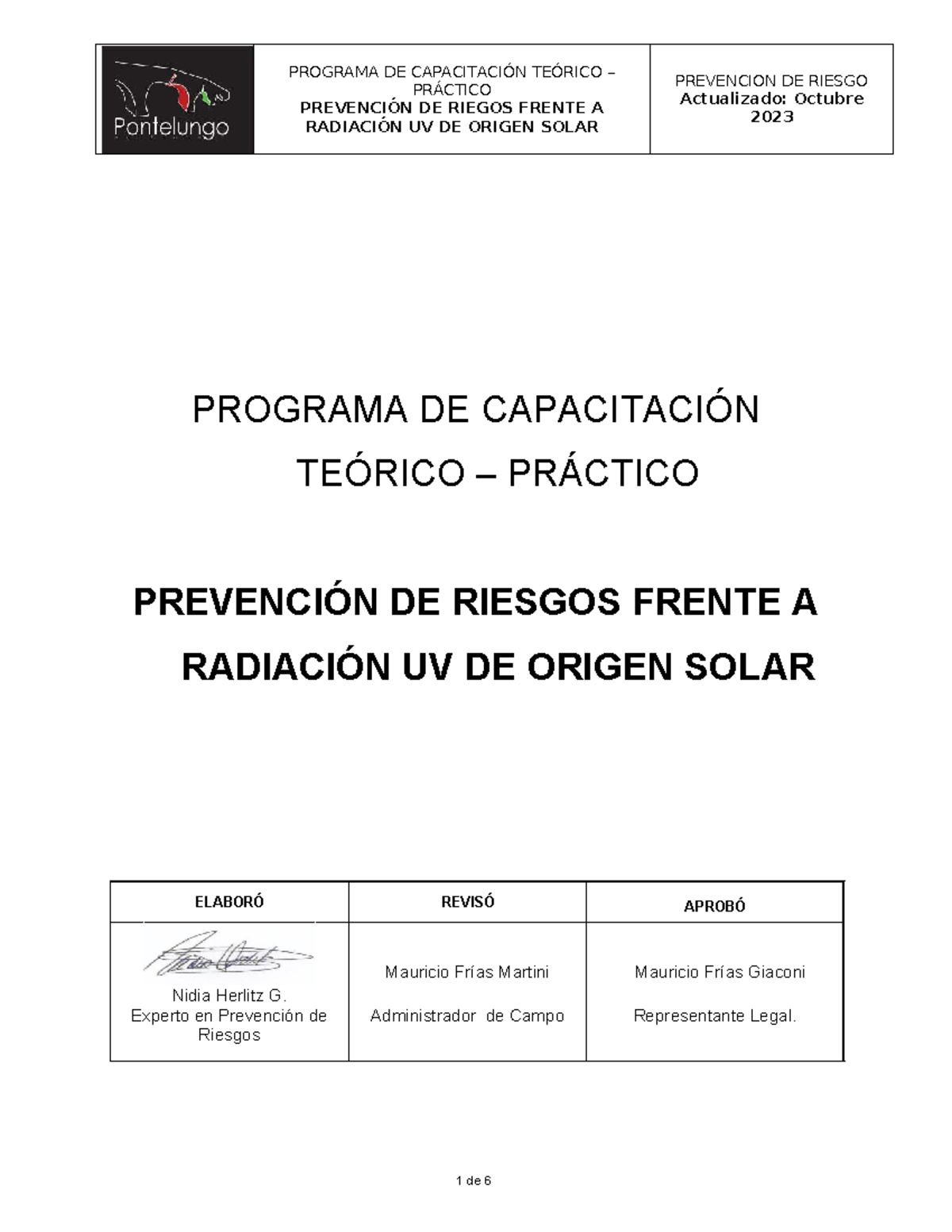 Programa de Capacitación Teórico-Práctico: Prevención de Riesgos UV Solar - - Studocu