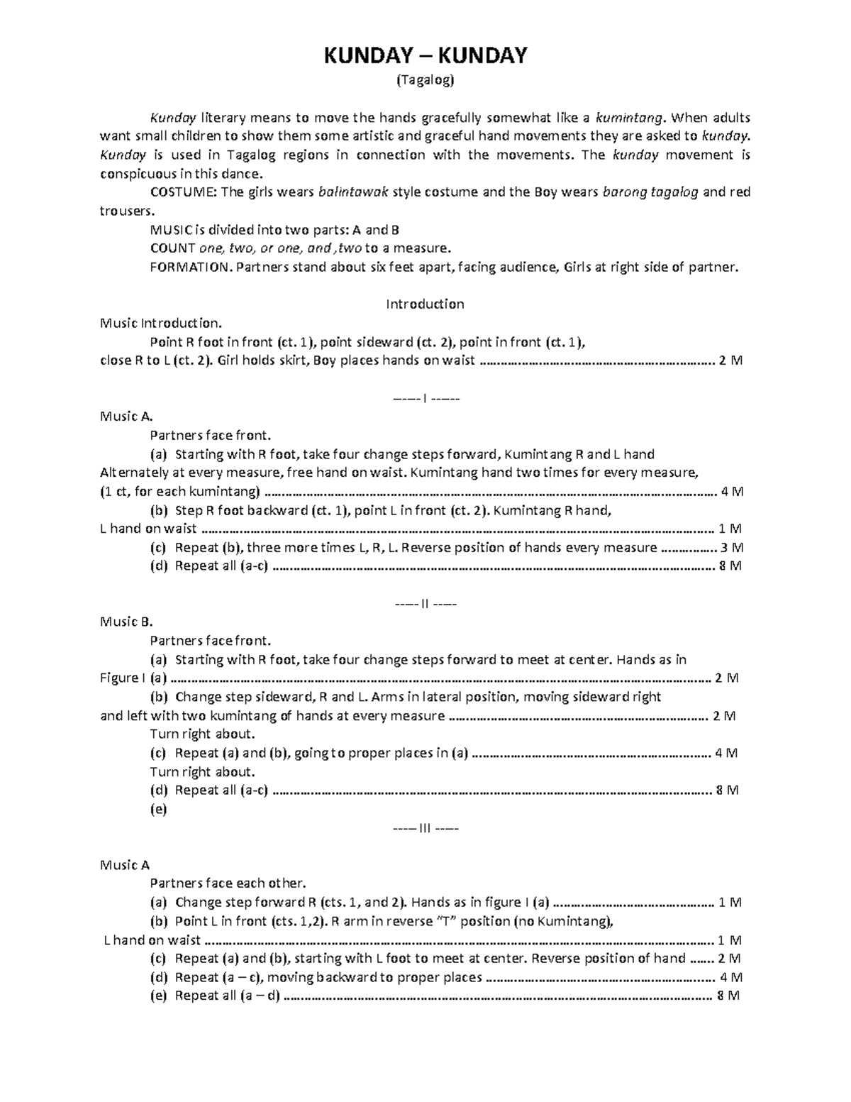 KUNDAY - KUNDAY: A Guide to Dance Literature and Instructions - Studocu