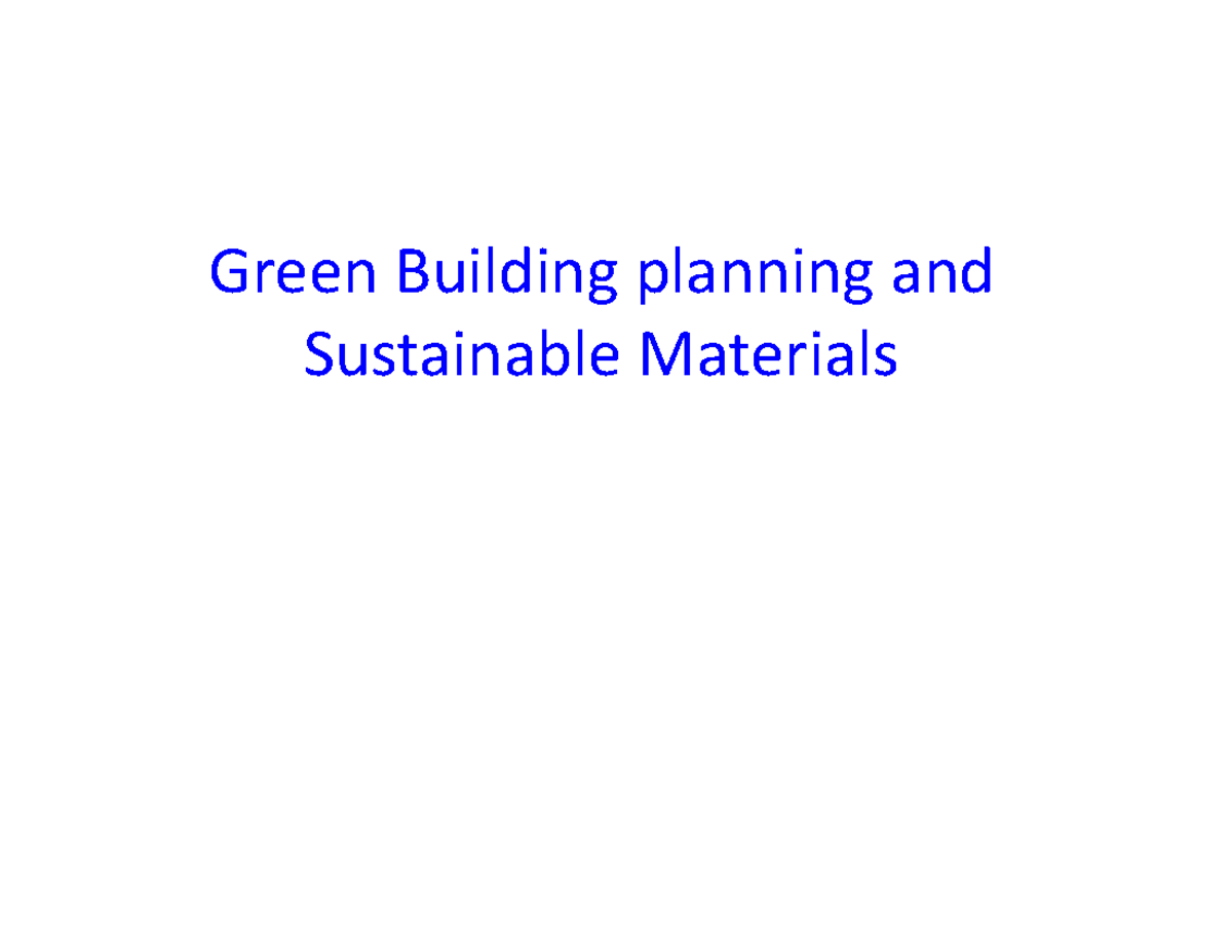 4 BC&M Unit 4 - In-Depth Notes on Green Building Materials - Studocu