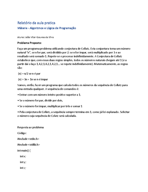 [Solved] Considere o seguinte programa escrito em C Lembrese que o ...