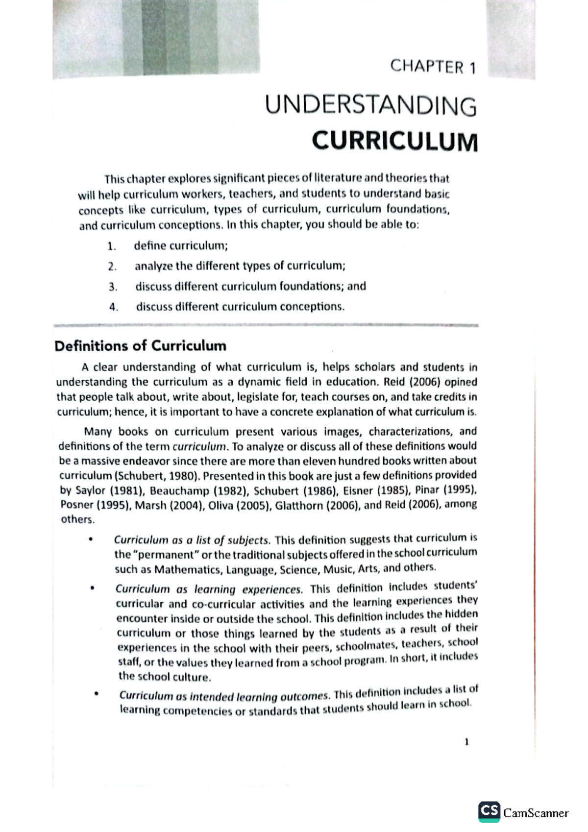 Understanding Curriculum: The Teacher and School Curriculum Guide CS - Studocu