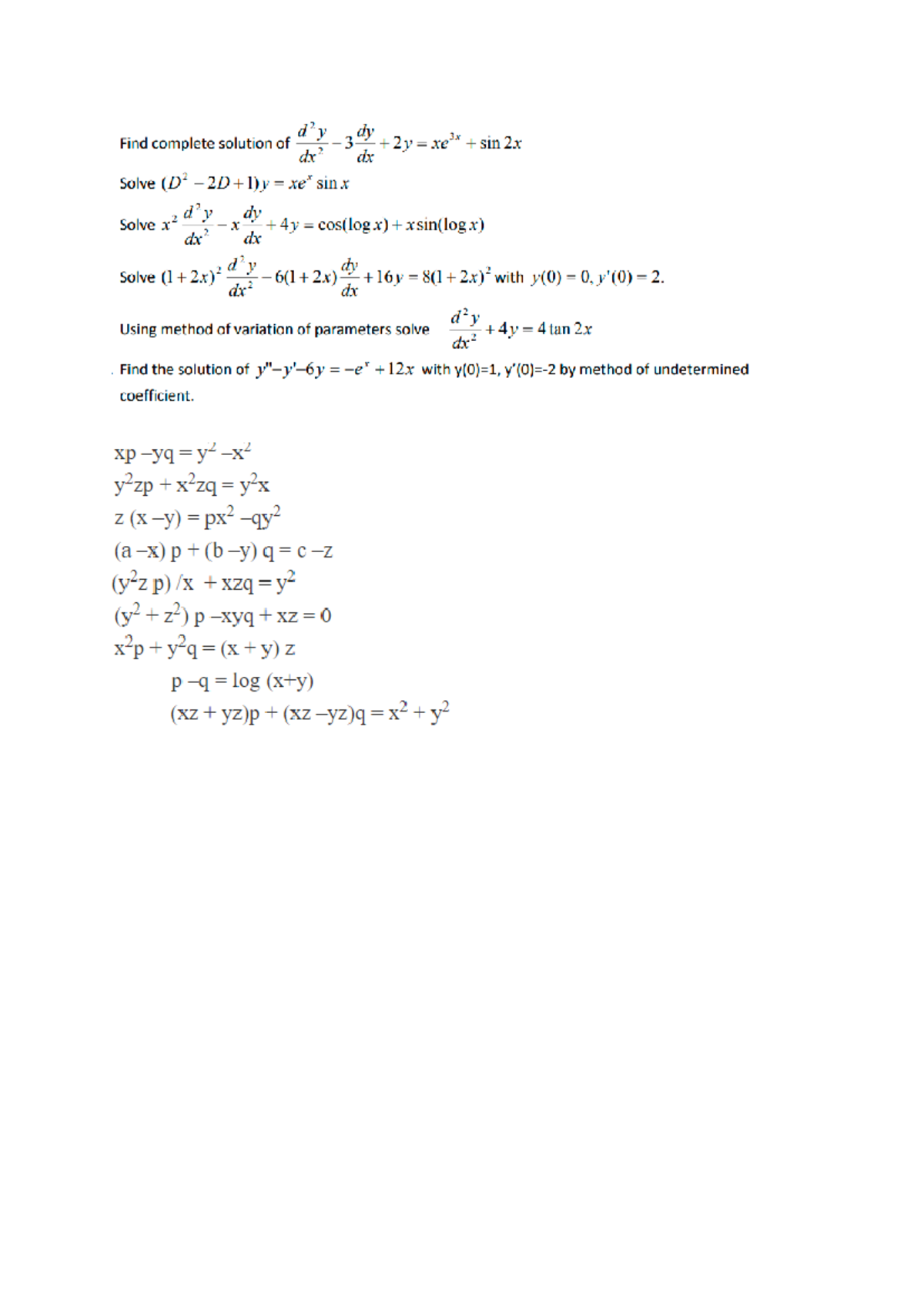 Jvhf - cvbnm - Differential Equations - Find complete solution of sin ...