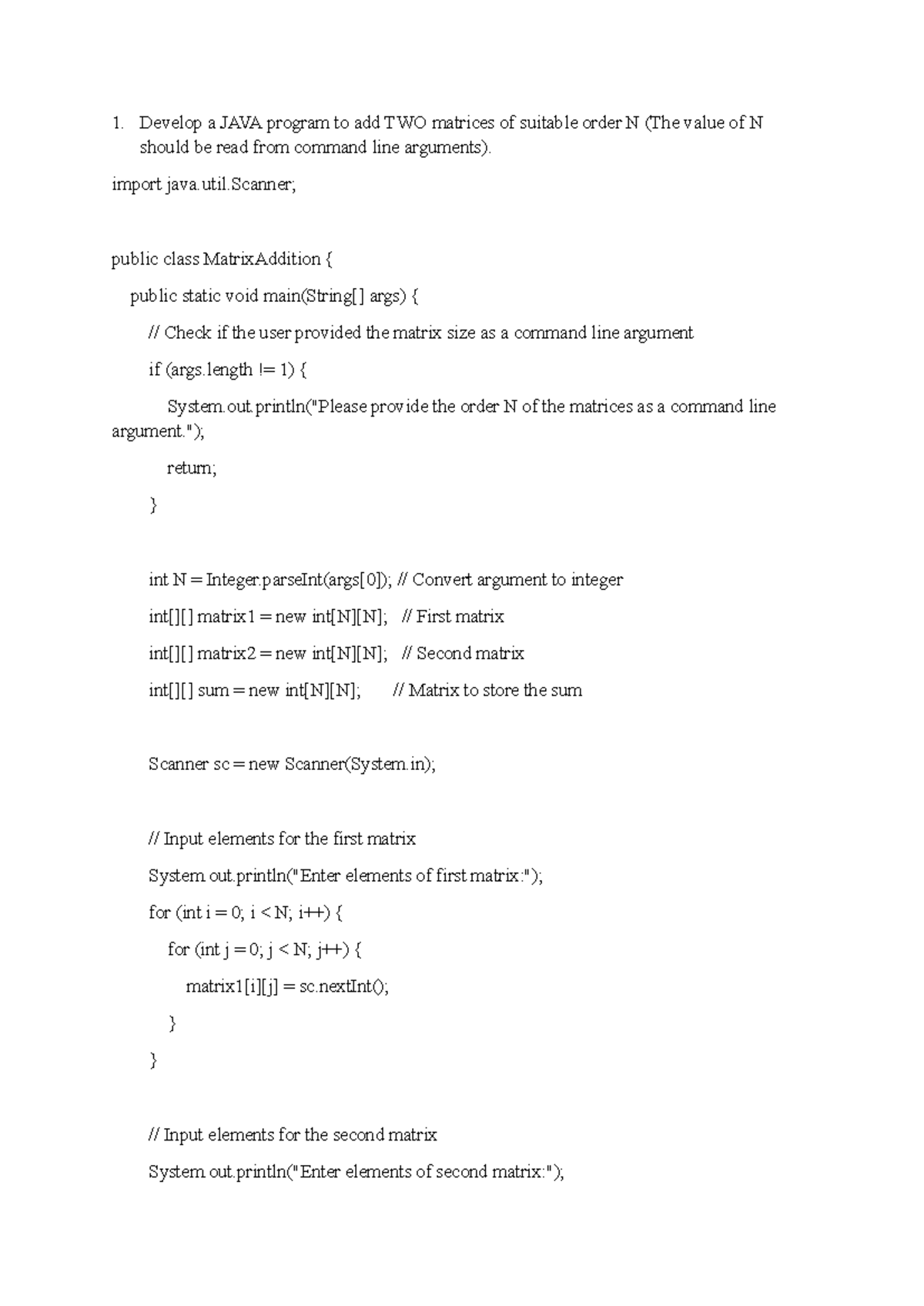 Lab Programs - OOP Concepts in JAVA (CS101) - Studocu