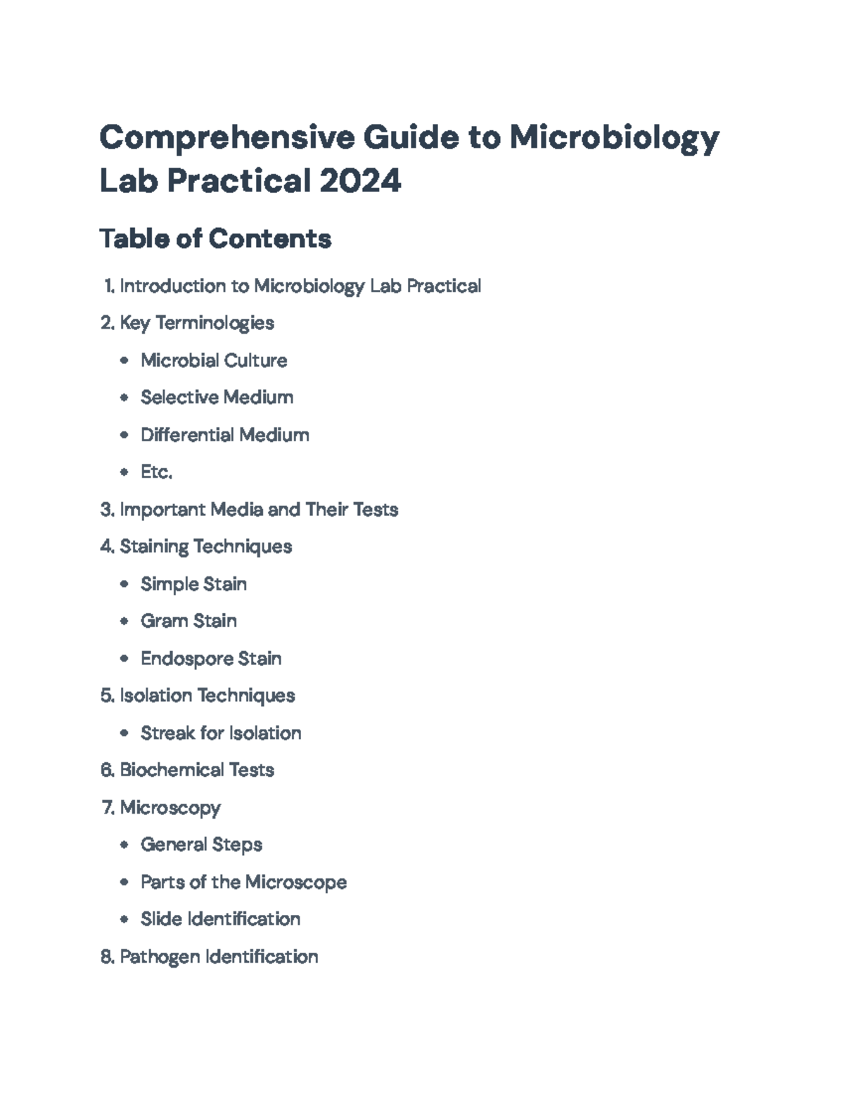 Comprehensive Guide to Microbiology Lab Practical 2024 - Important ...