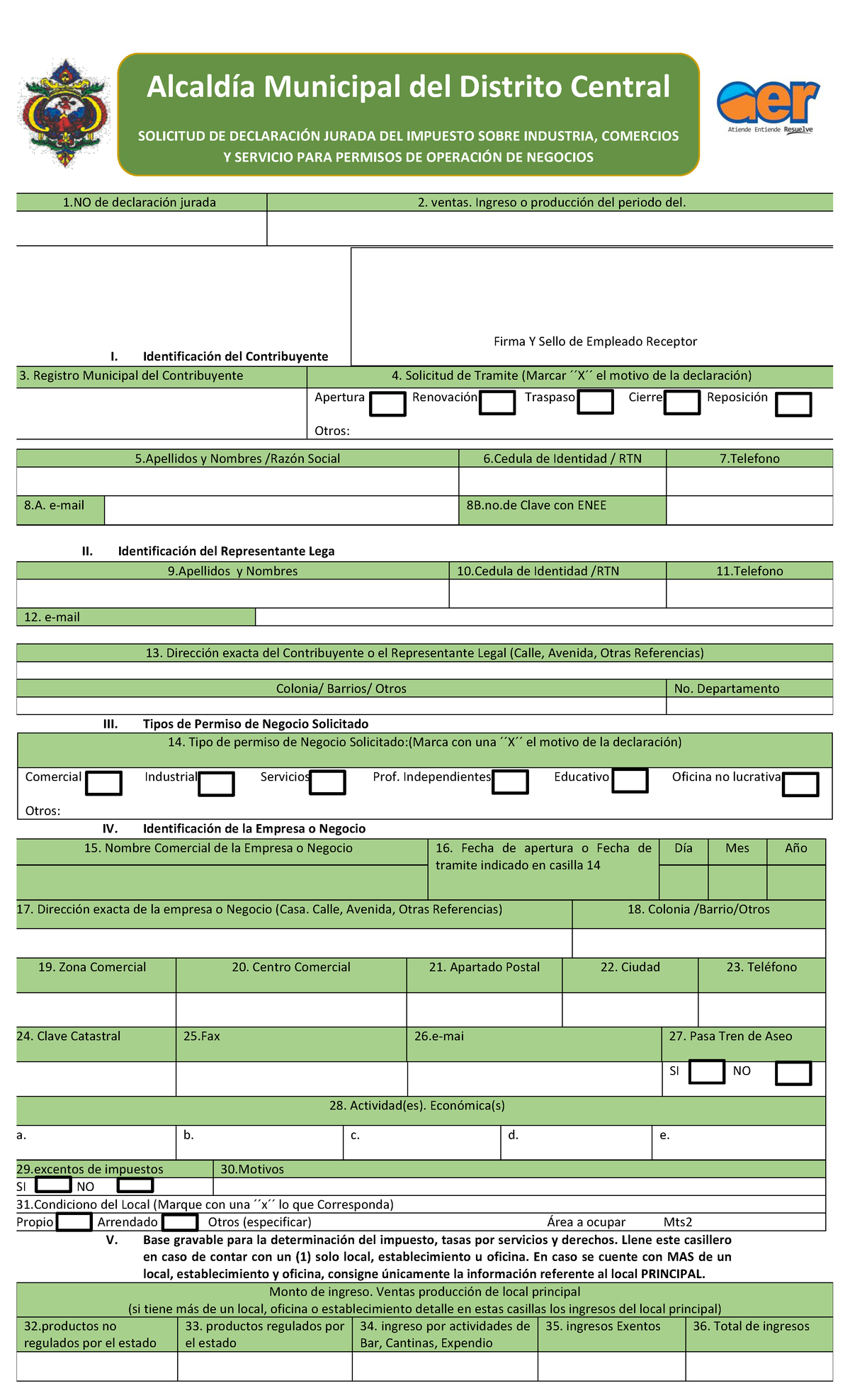 Formulario de Declaración Jurada del Impuesto Sobre Industria y Comercio - Studocu