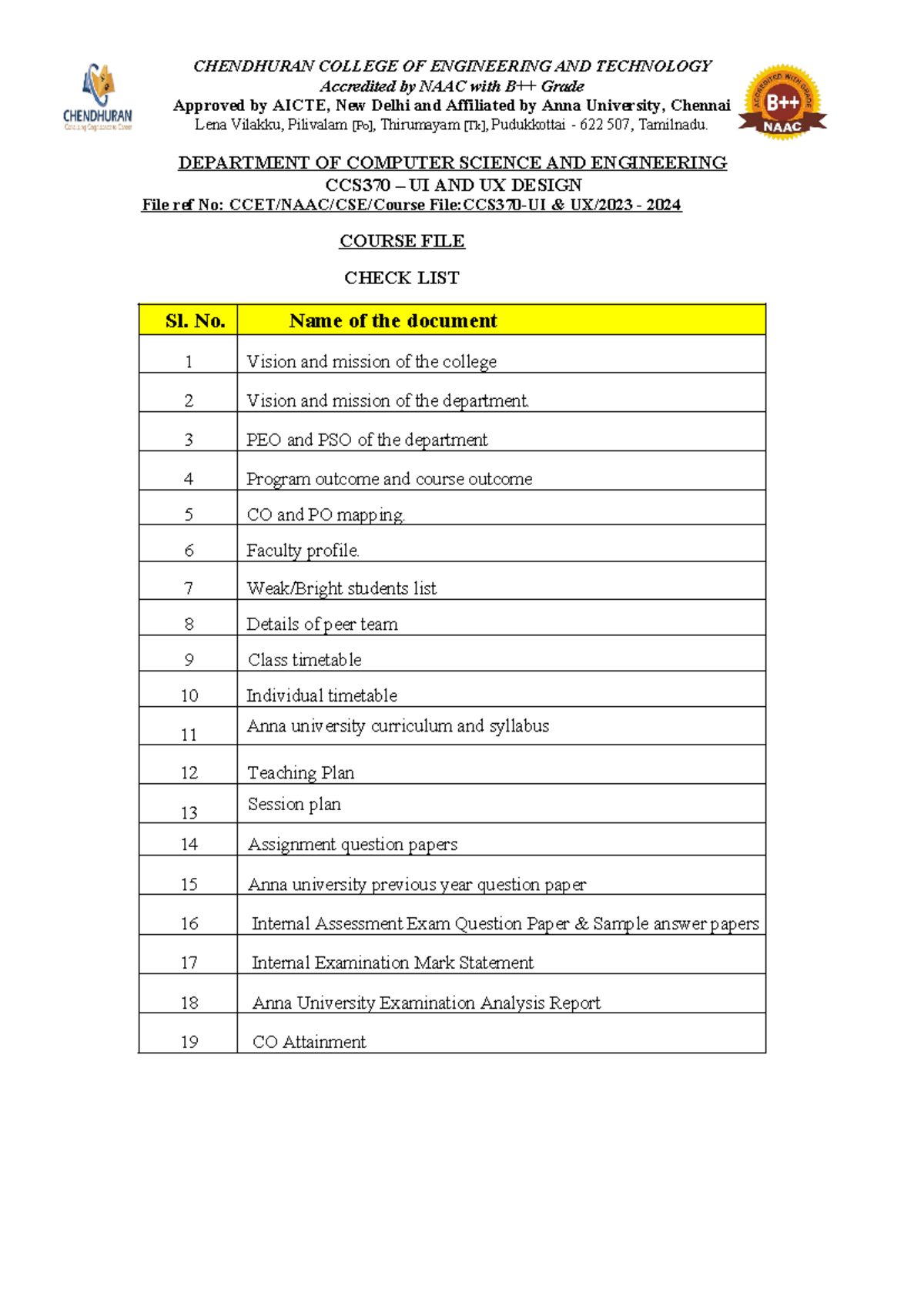 CCS370 - UI and UX Design Course File Overview and Checklist - Studocu