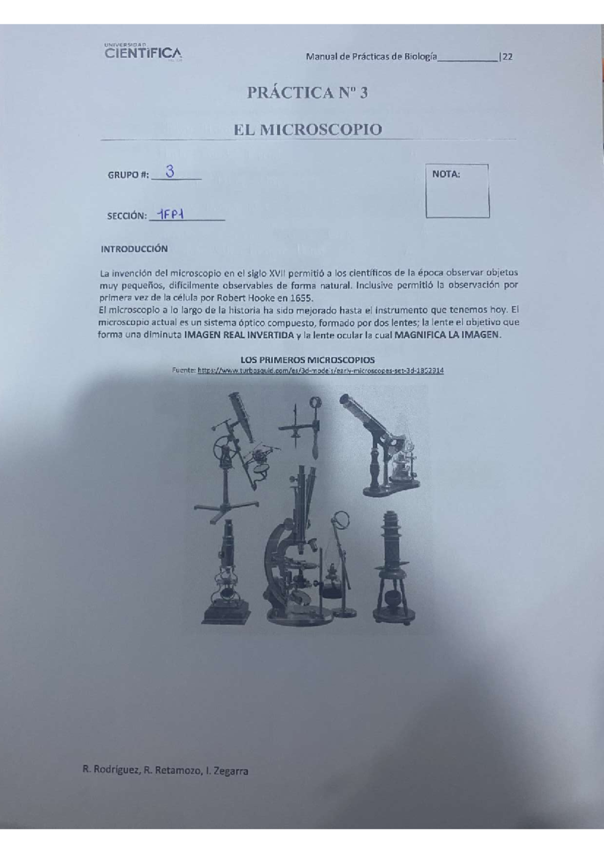 Manual de Prácticas de Biología - Práctica 3: El Microscopio (Grupo 3 ...