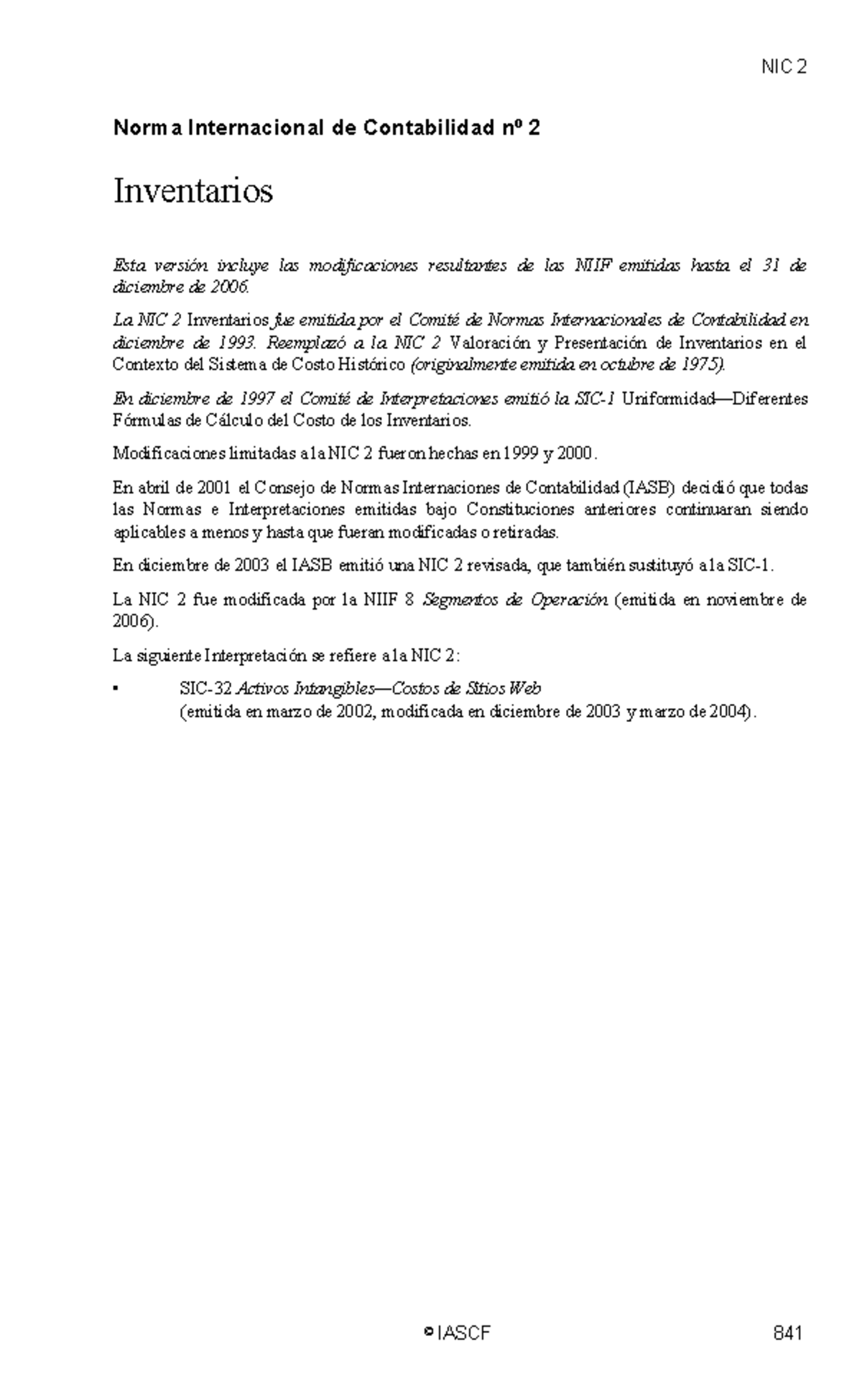 Resumen de la NIC 2 - Inventarios y sus Modificaciones (Normas IVA ...