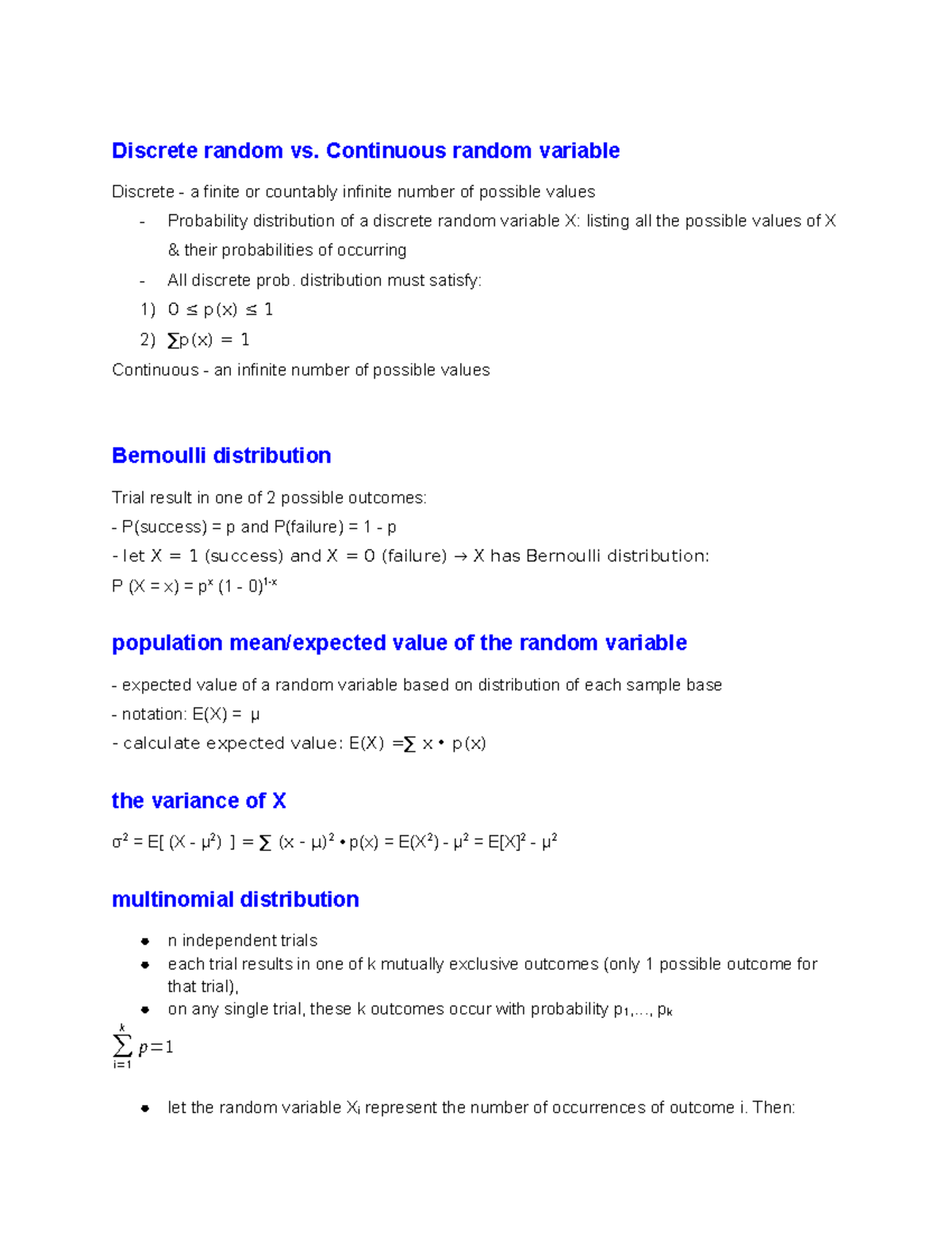 Chapter 3: Discrete vs. Continuous Random Variables (Textbook HW) - Studocu
