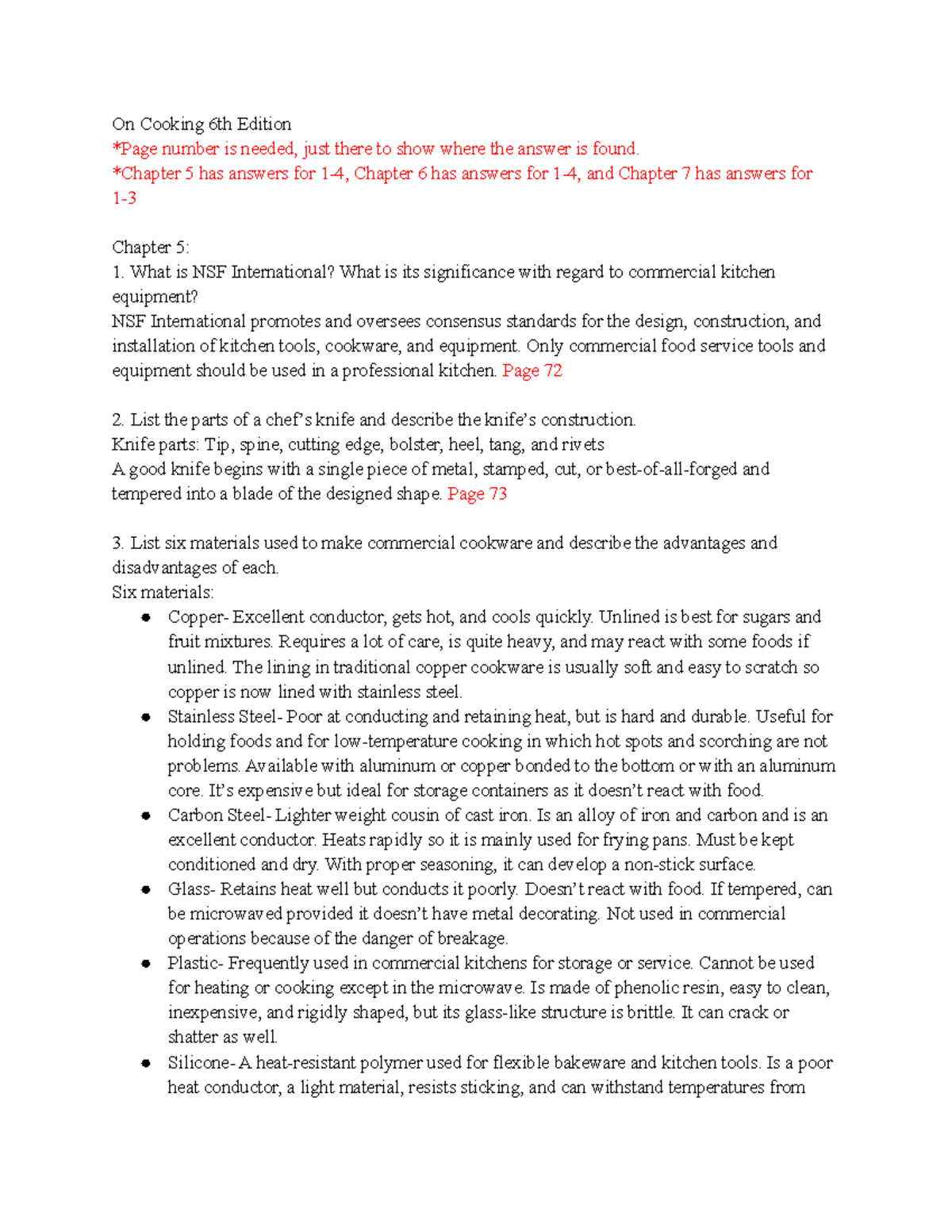Culinary 060 On Cooking 6th Edition Chapters 5-7 - Deprecated API usage ...
